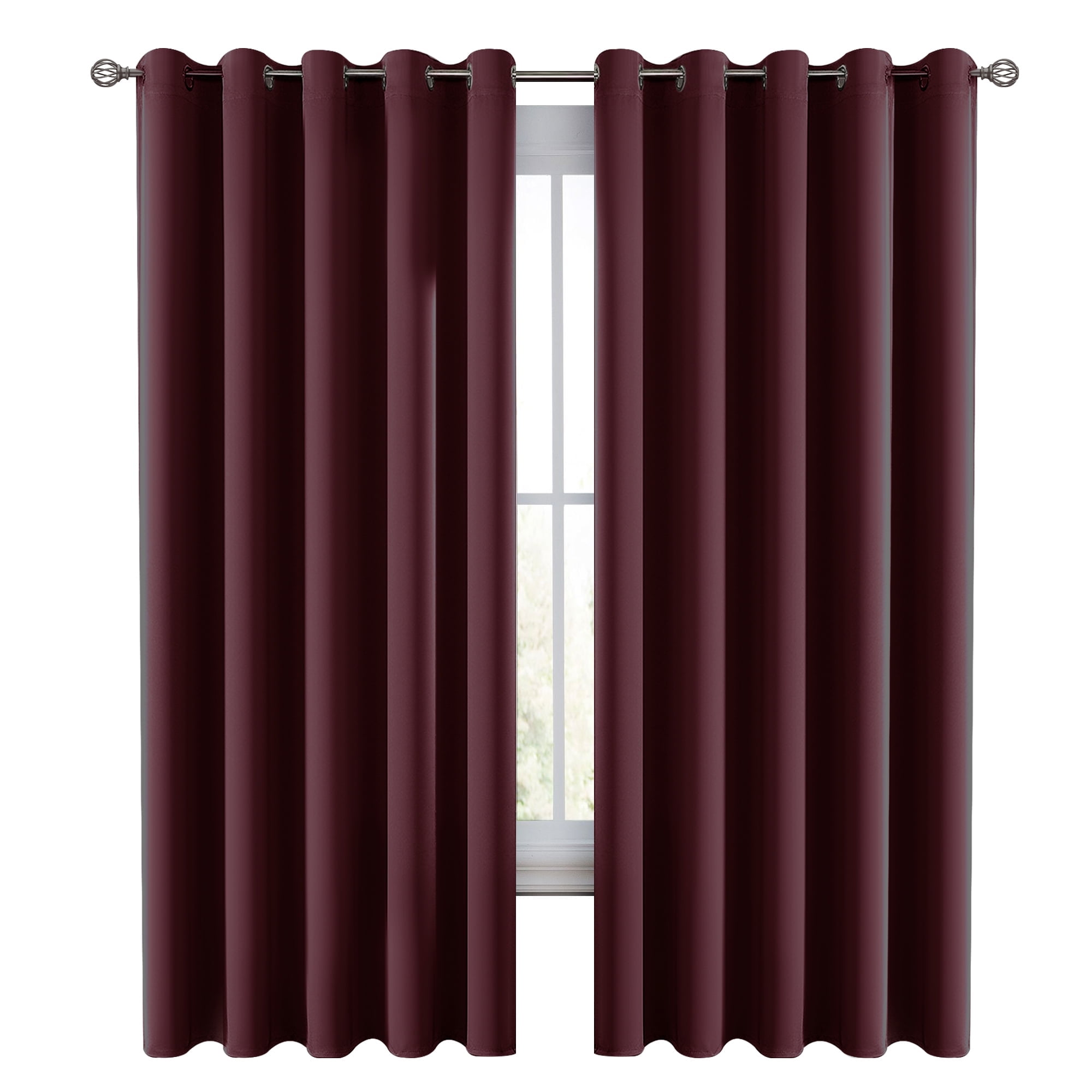 Lux Decor Blackout Curtains Set of 2 for Living Room, Thermal Insulated ...