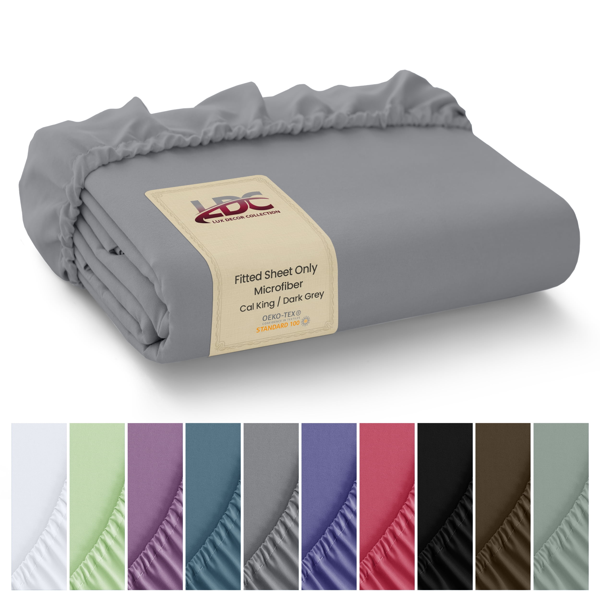 Lux Decor Cal King Size Fitted Sheet Only - Ultra Soft Brushed ...