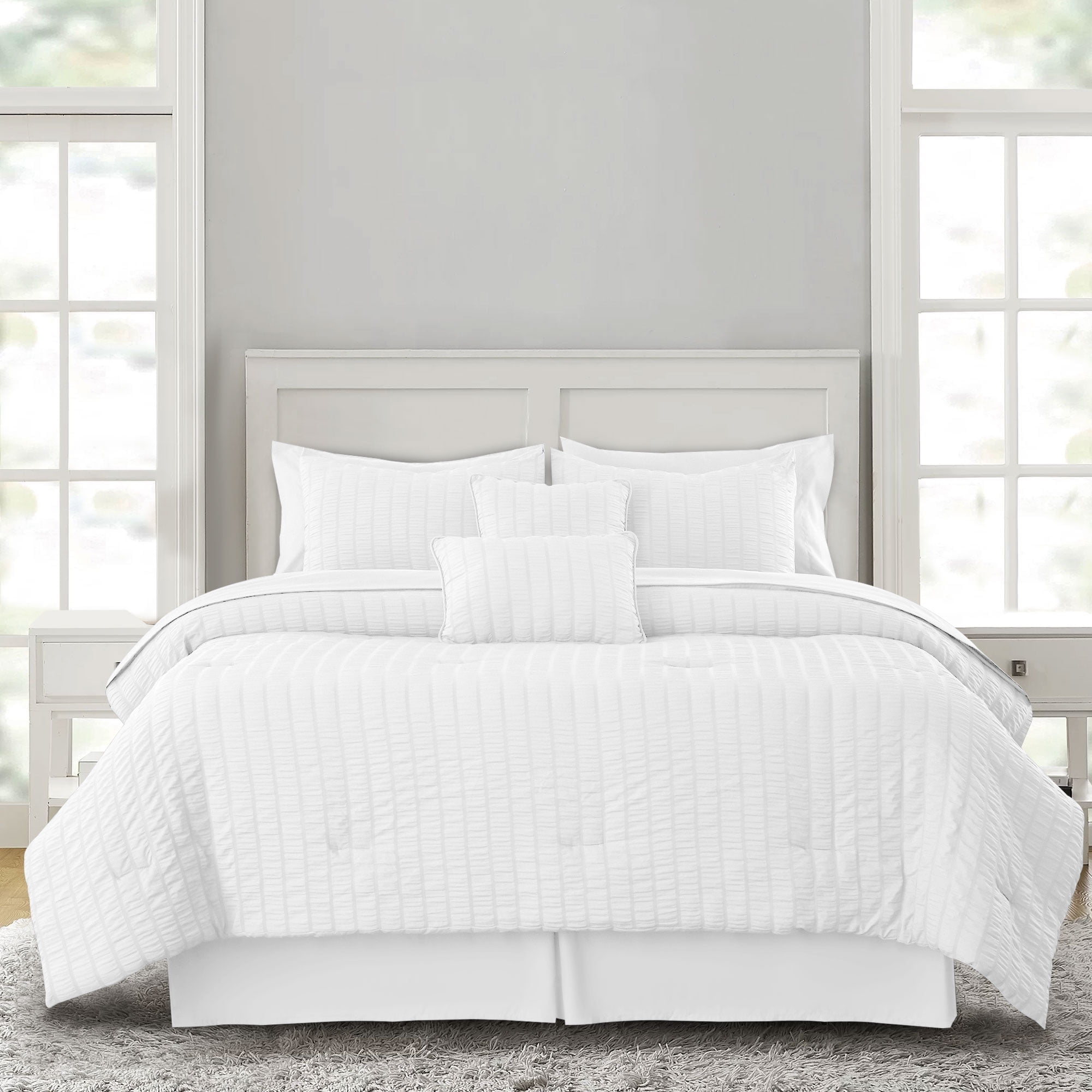Lux Decor Collection 10 Piece Bedding Set with Queen Comforter Down ...