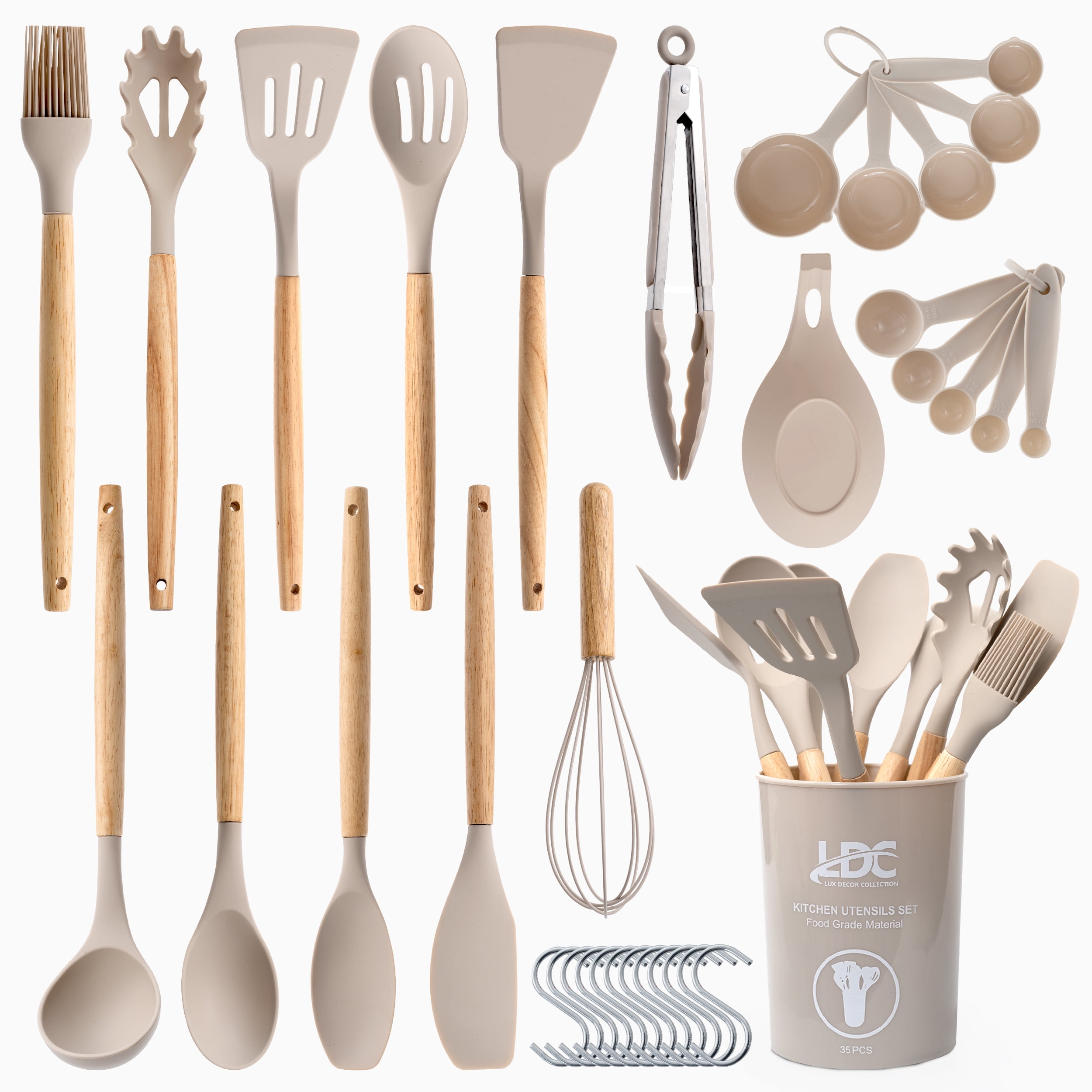 Lux Decor Collection 35 Piece Kitchen Utensils Set - High Heat ...