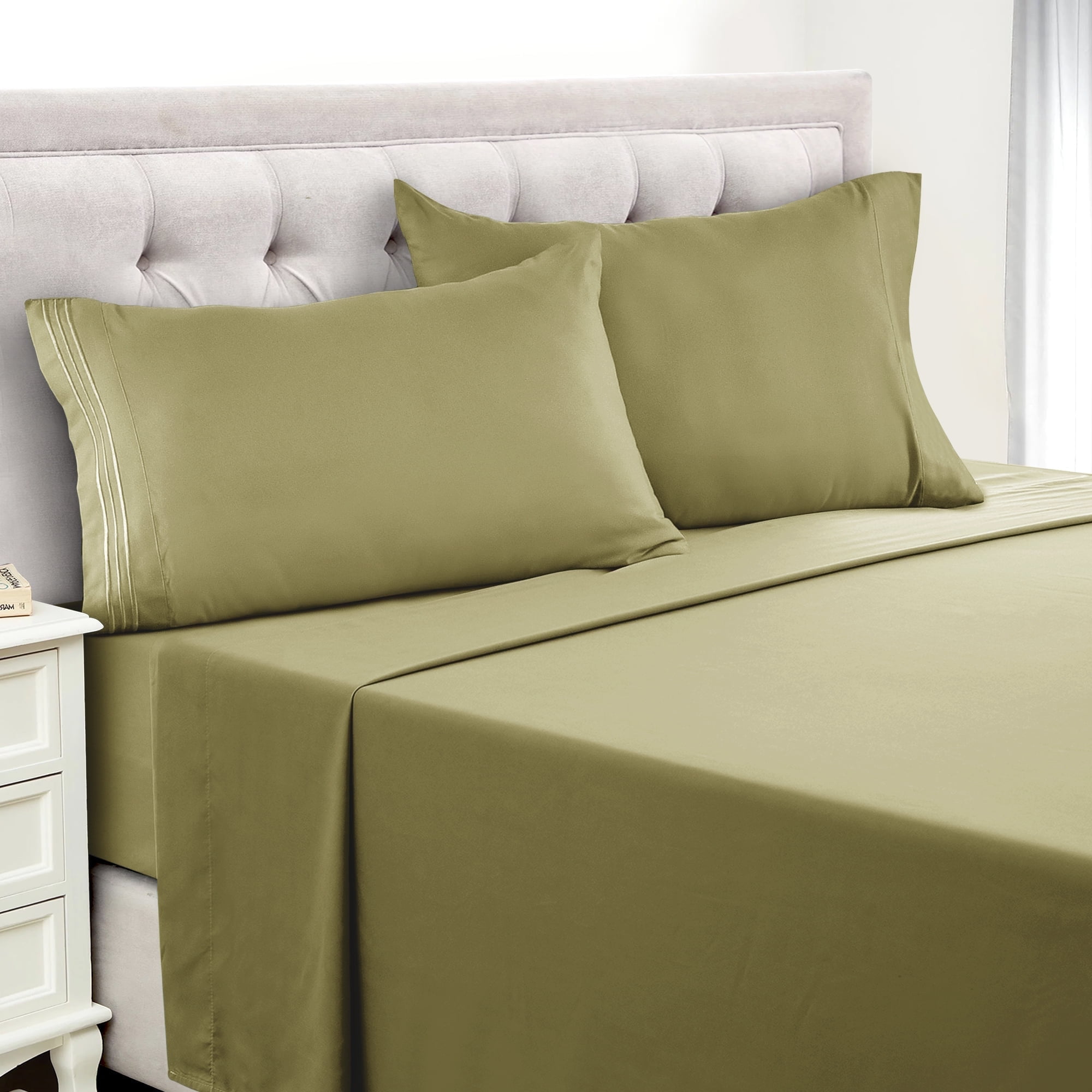 Lux Decor Collection 4 Piece Twin Bed Sheets Set - 16 Inch Deep Pocket ...