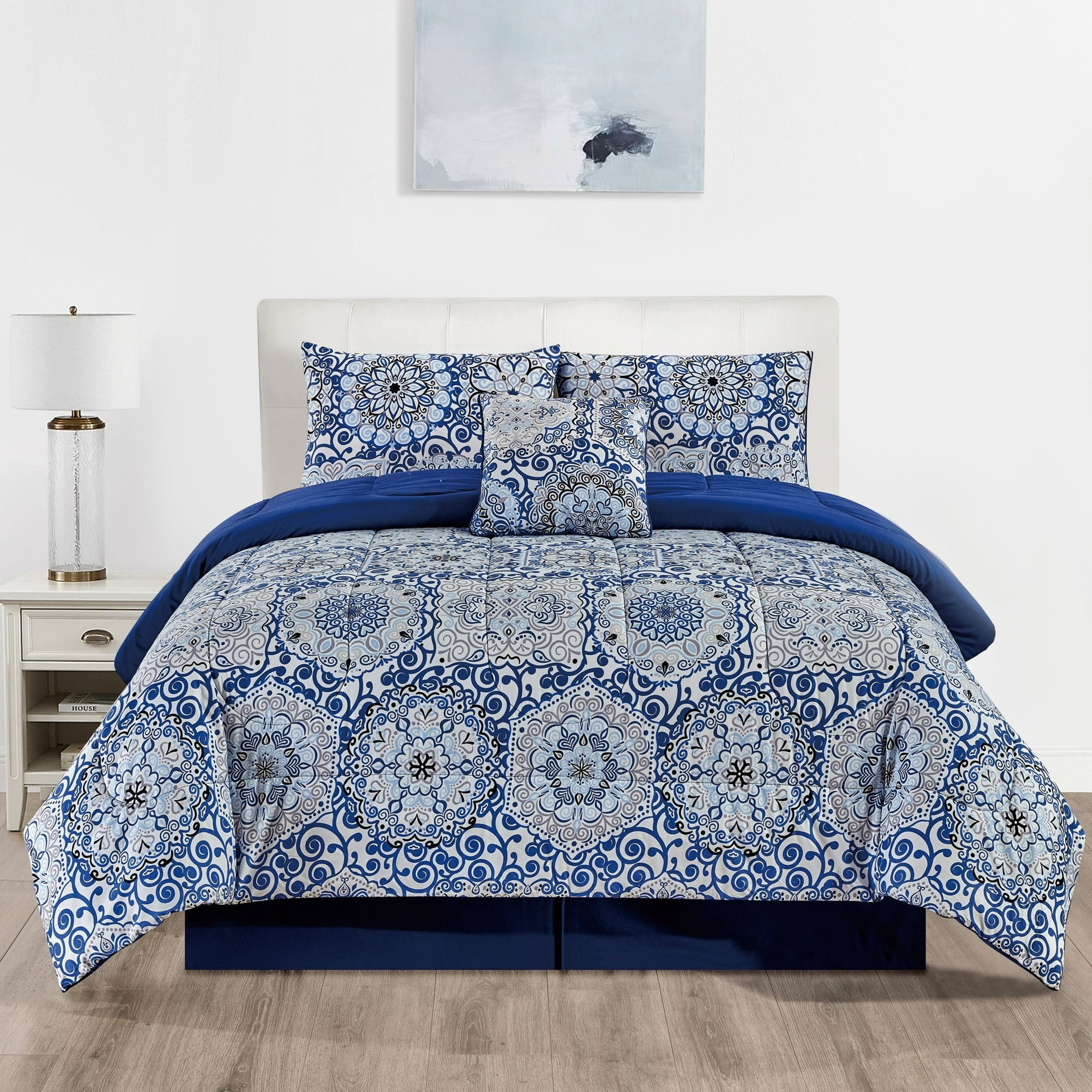 Lux Decor Collection 5 Piece Bedding Comforter Set - Reversible ...