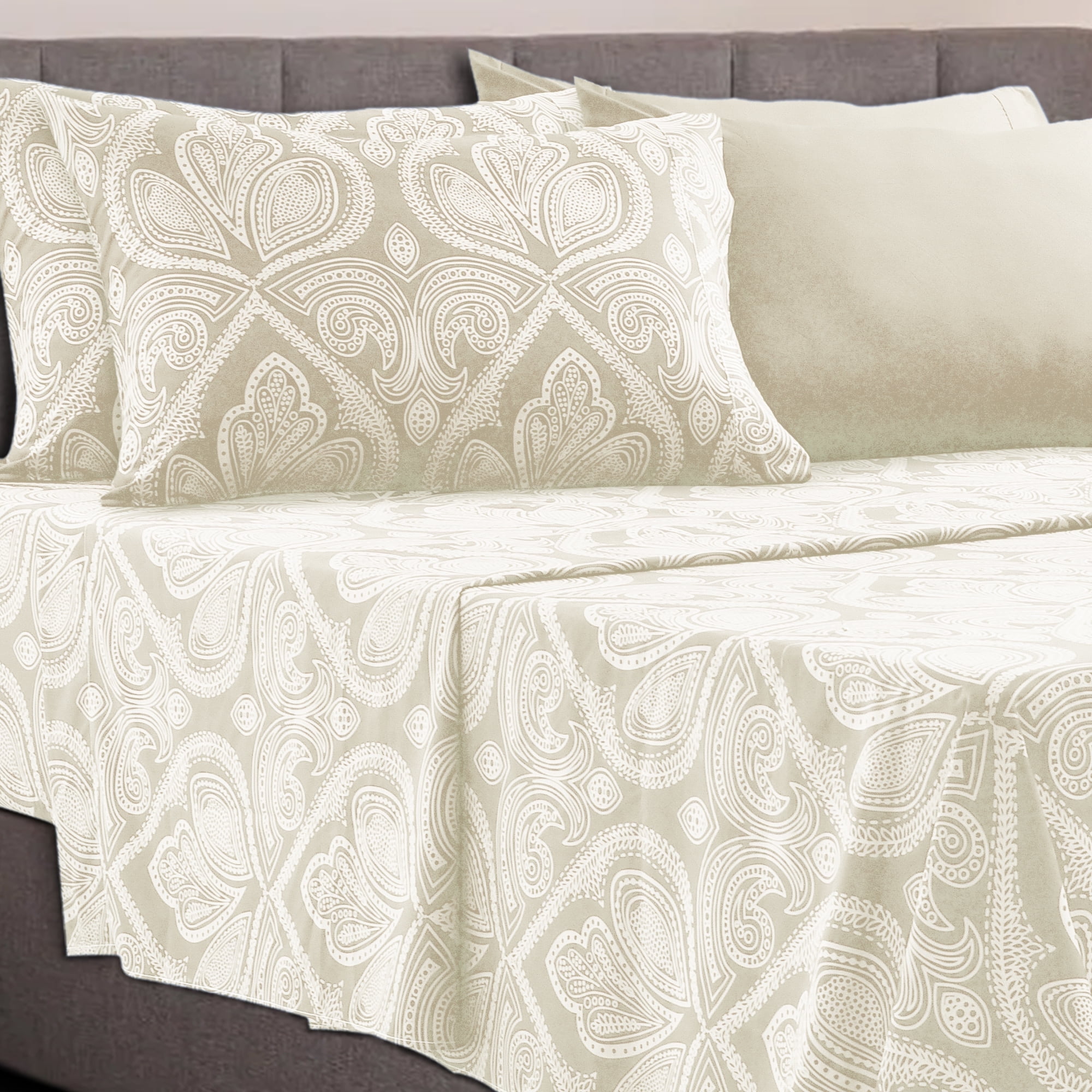 Lux Decor Collection 6 Piece Microfiber Full Size Sheet Set - 16 Inches ...