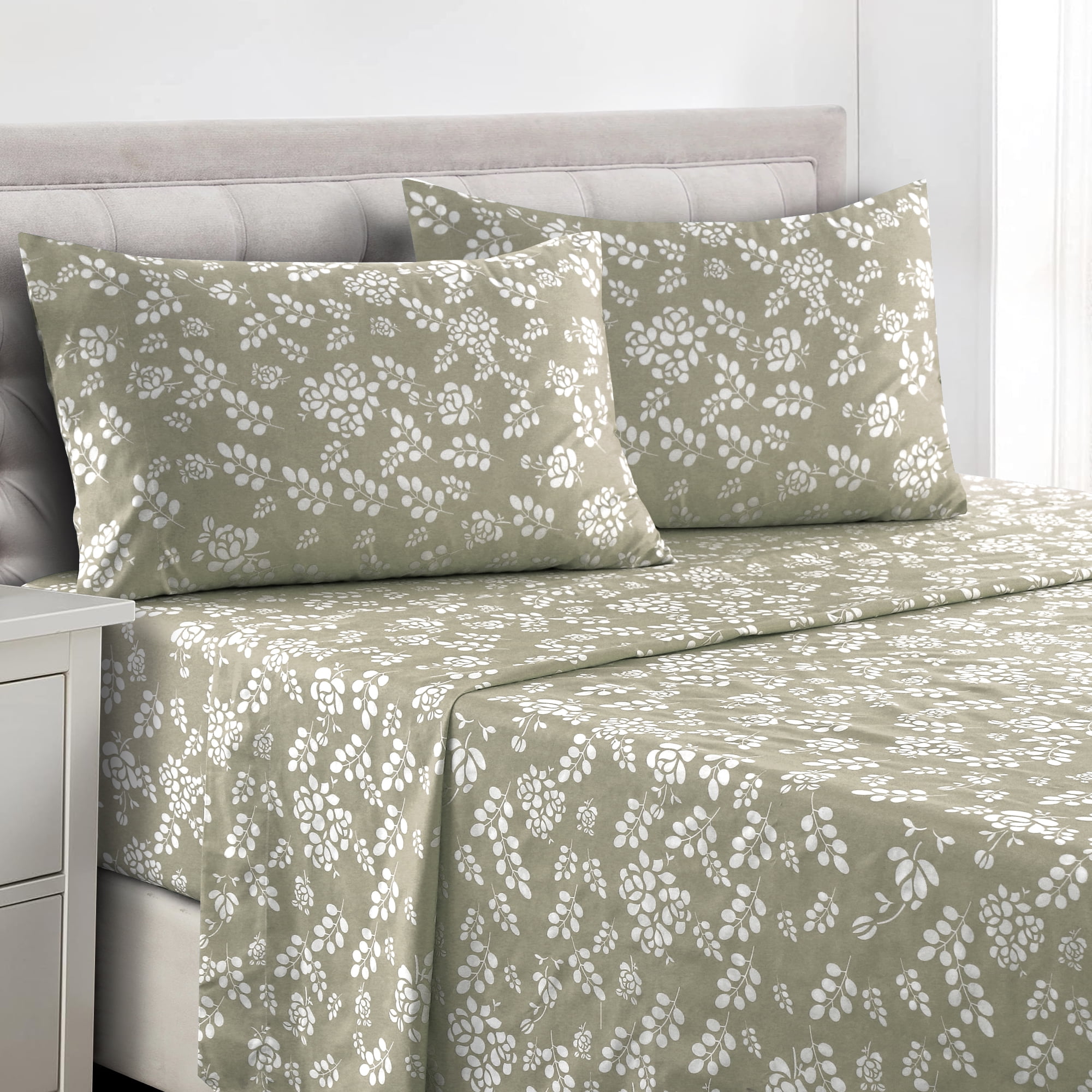Lux Decor Collection Bed Sheets, 4 Piece Microfiber Deep Pocket Queen ...