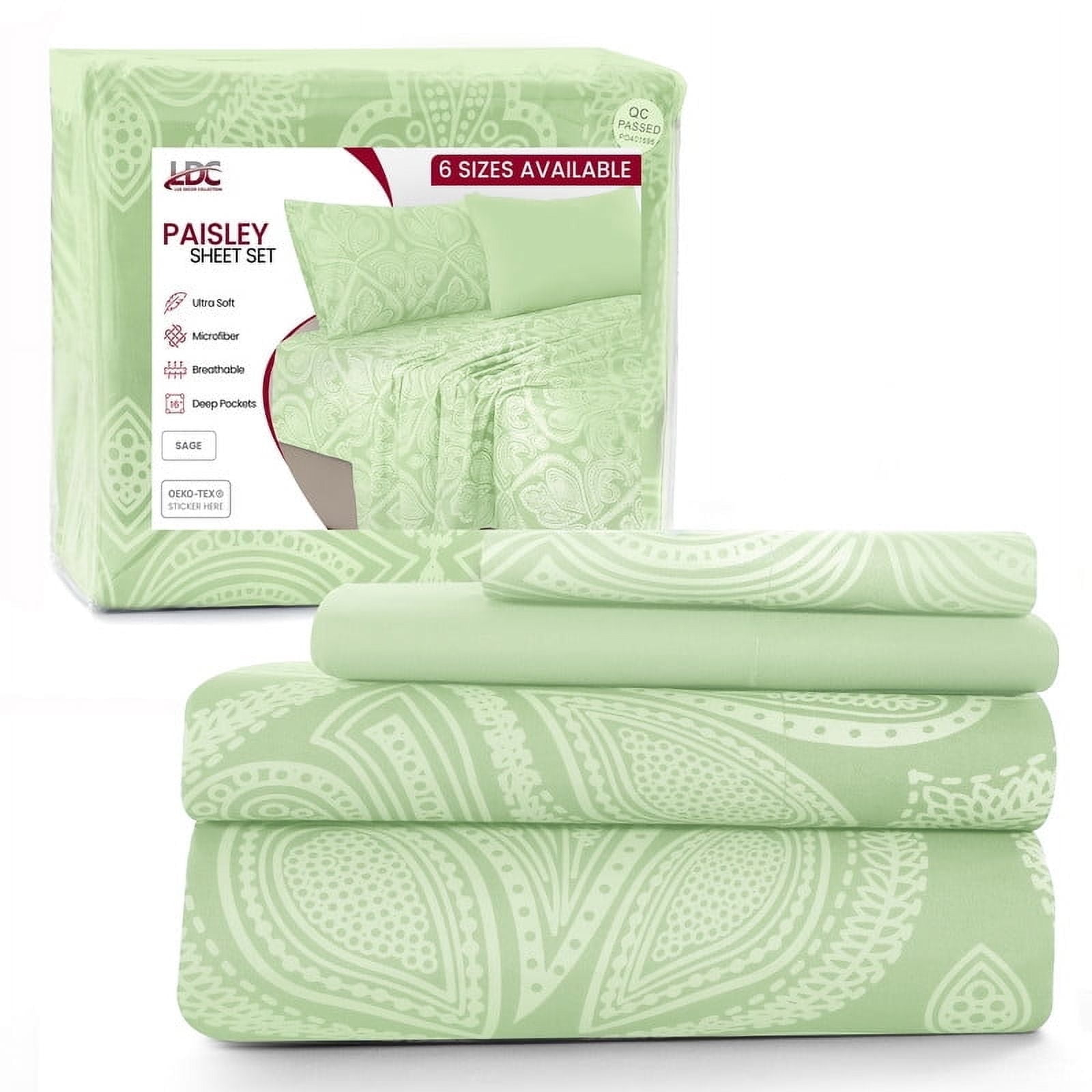 LDC Lux Decor Collection Bed Sheets, 4 Piece Twin Set, 16 Inch Deep ...