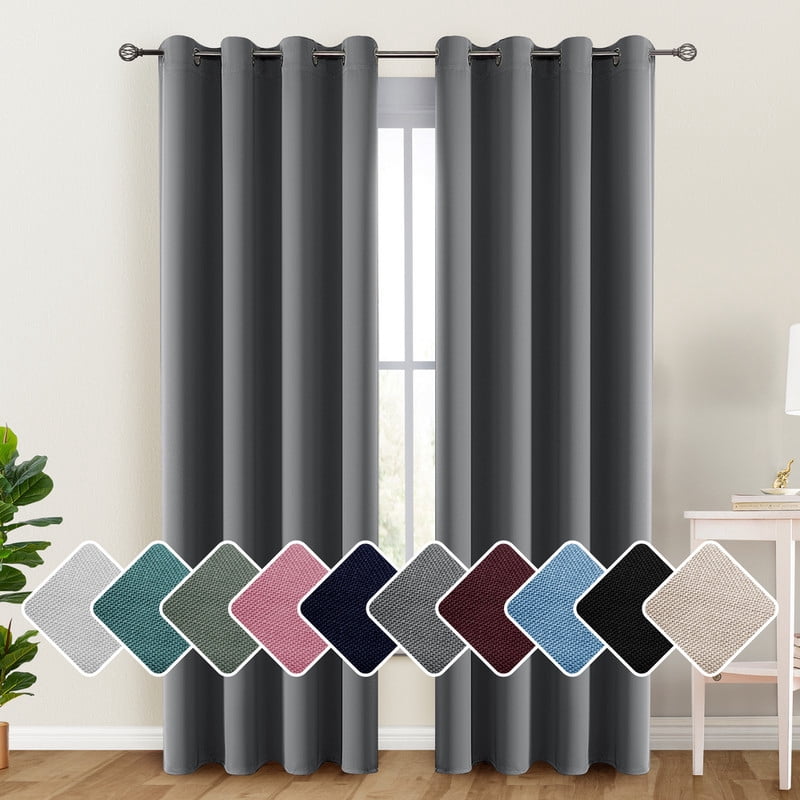"Lux Decor Darkening Drapes, Thermal Insulated Blackout Curtains Set of ...