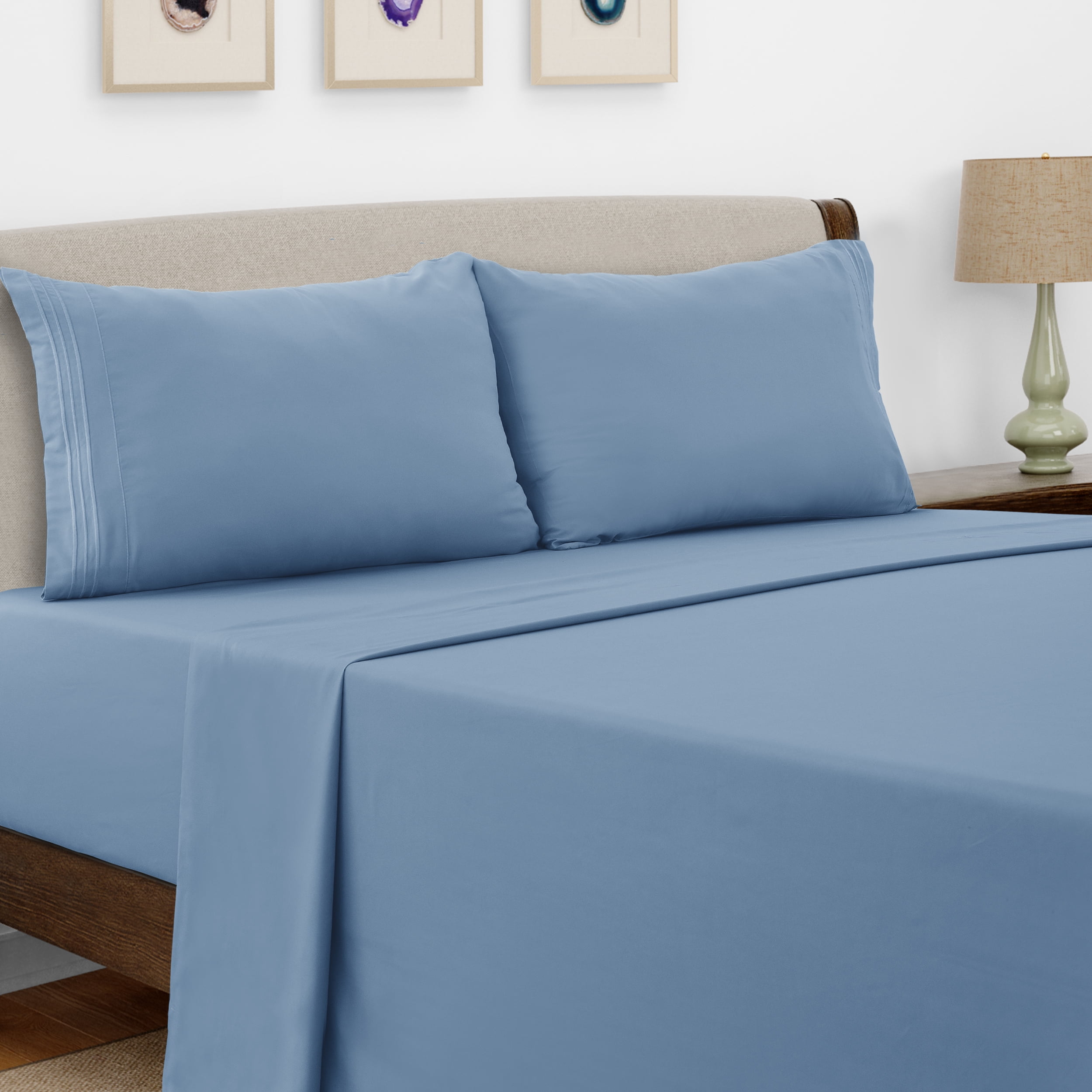 Lux Decor Collection California King Sheets Set - 4 Piece Brushed ...