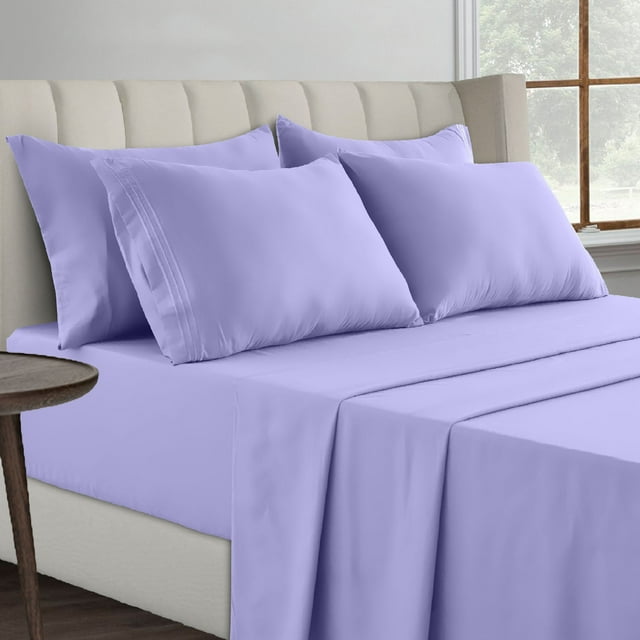 Lux Decor Collection Deep Pocket 6 Piece Bed Sheet Set, Soft Microfiber ...