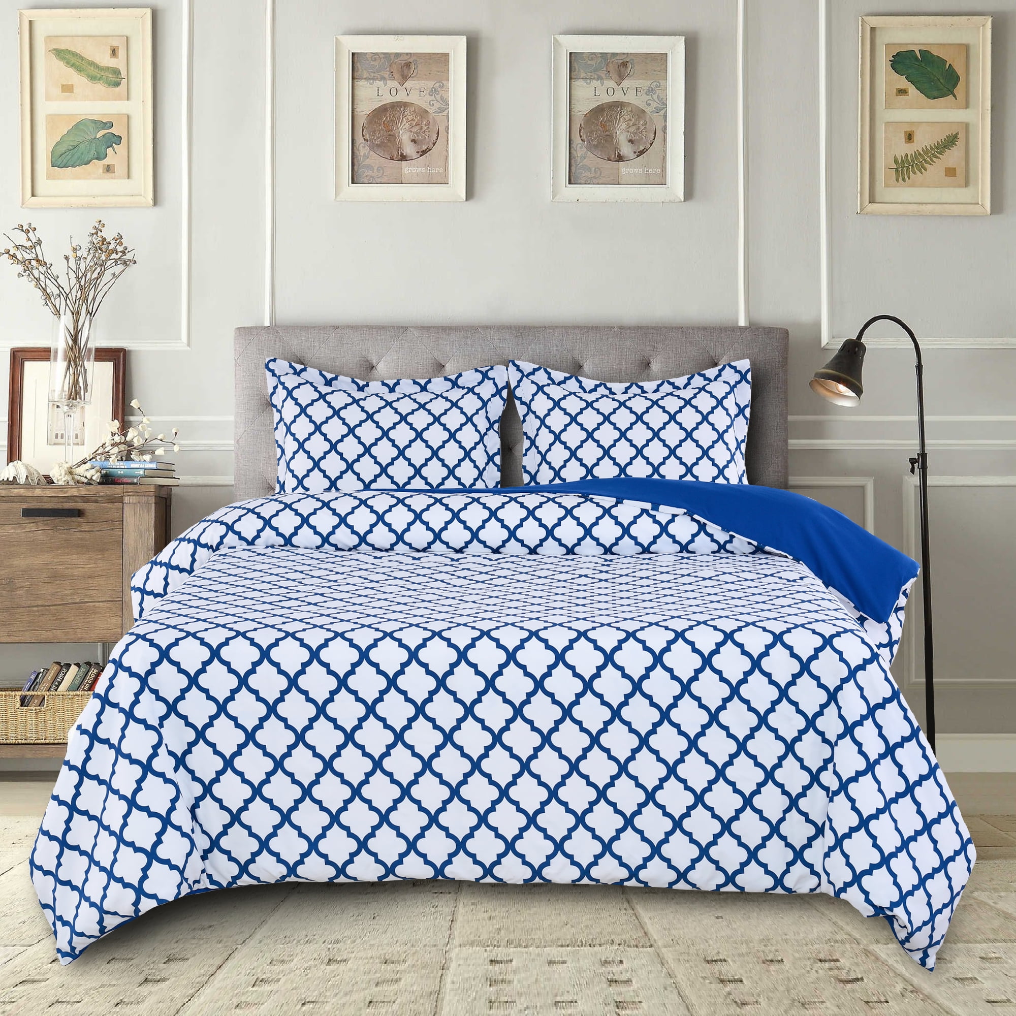 Lux Decor Full Size Duvet Cover Set, 3 Pc Microfiber Bedding with ...