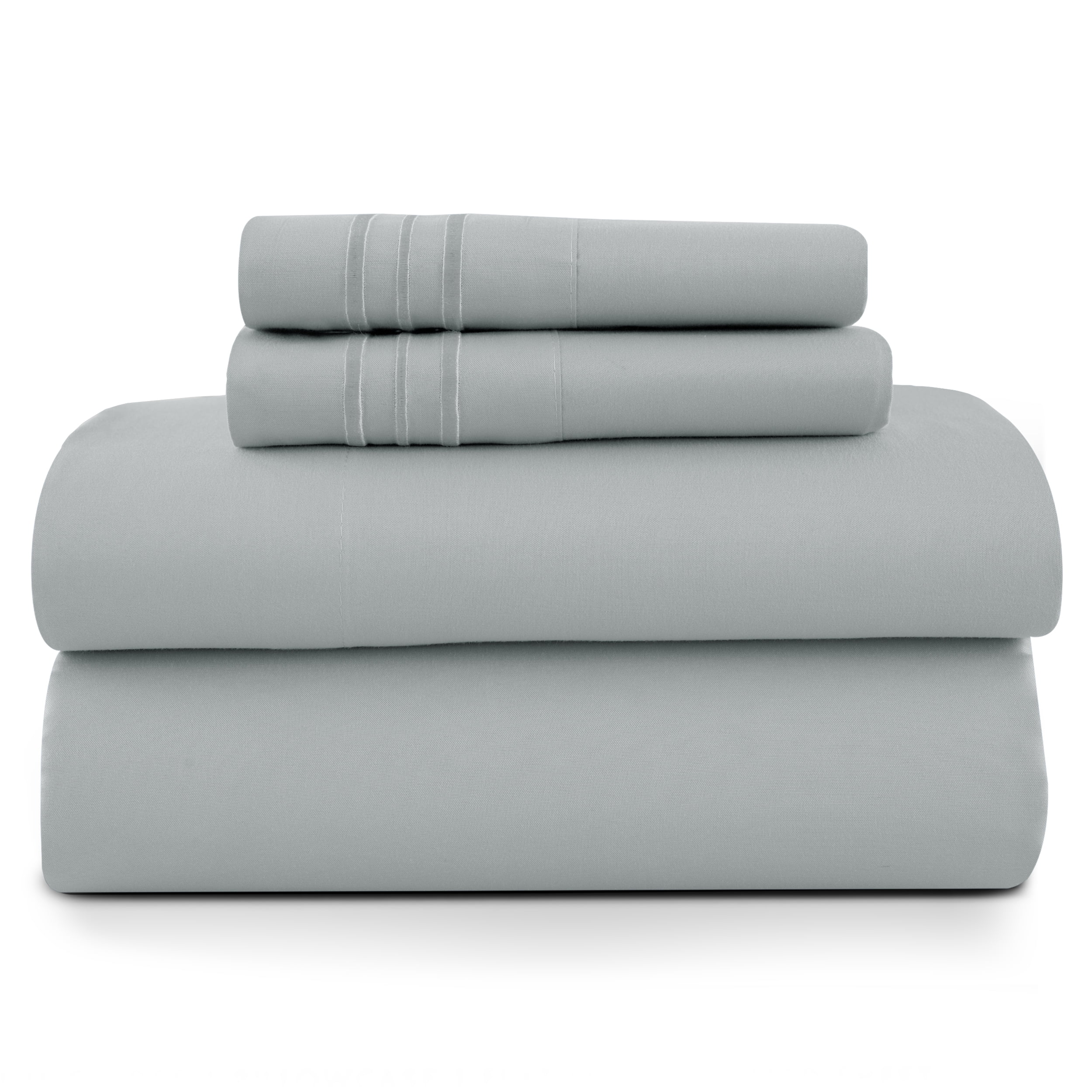 Lux Decor Full Size Sheet Set, 4-Piece Plain Soft Microfiber – Deep ...