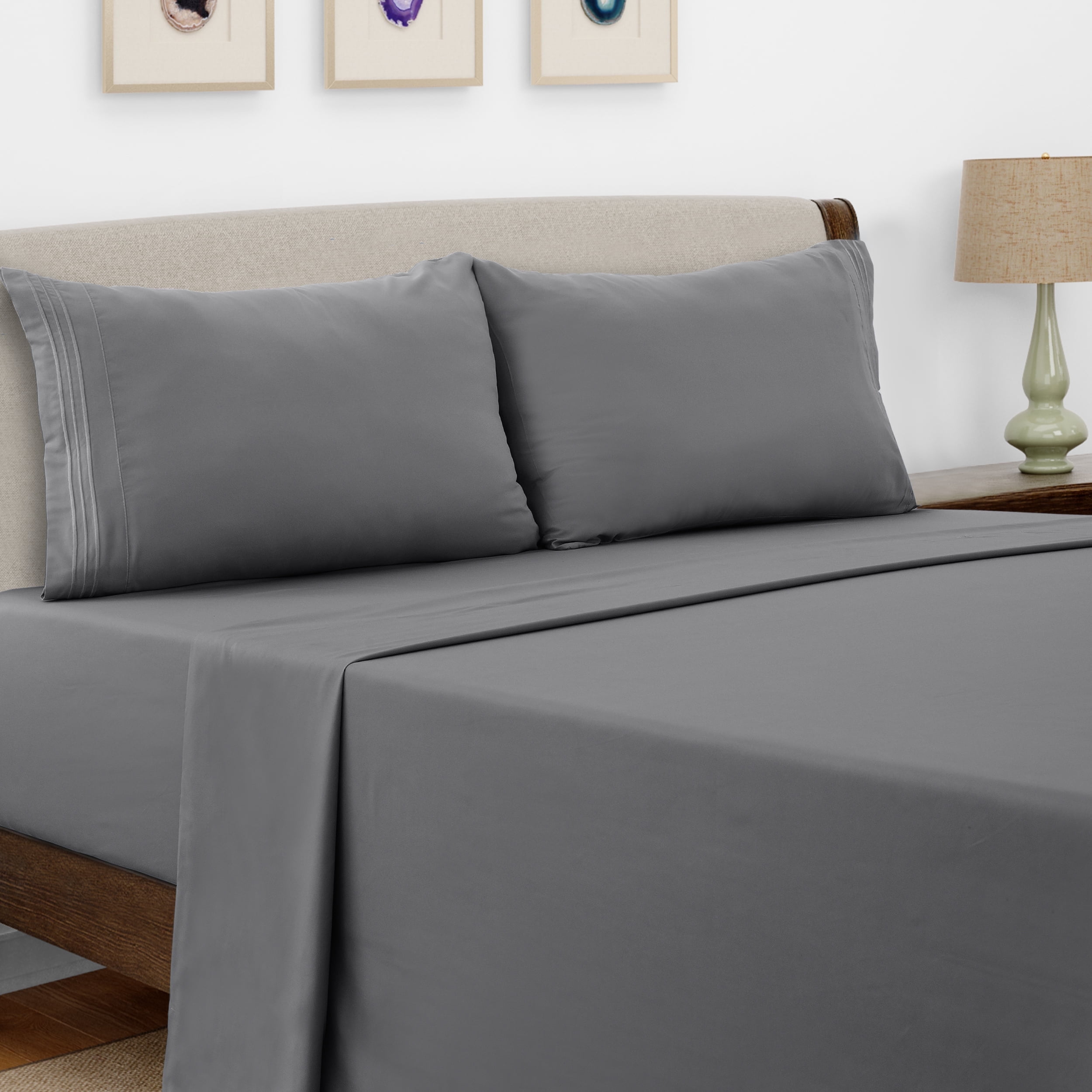 Lux Decor Collection King Size Sheet Set - 4 Pc King Bed Sheets Set ...