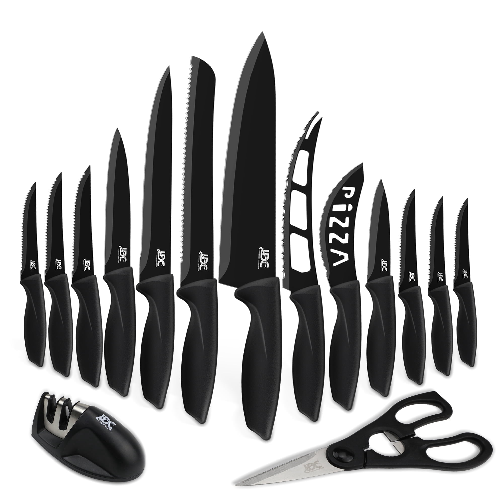 LDC Lux Decor Collection 15 Piece Stainless Steel Knife Set for Kitchen ...