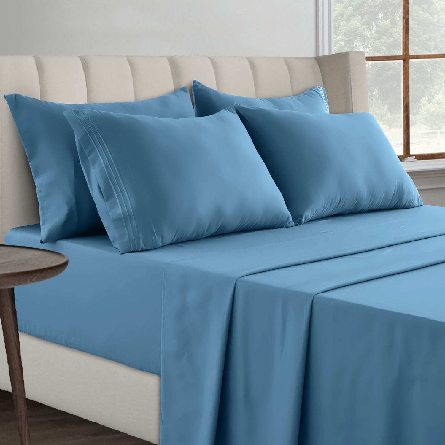 Lux Decor Collection Microfiber Deep Pocket Bedroom Sheet Set - 6 Piece ...