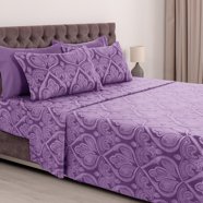 Beautiful Solid 4-Piece 100% Cotton Percale Woodrose Sheet Set, King by ...