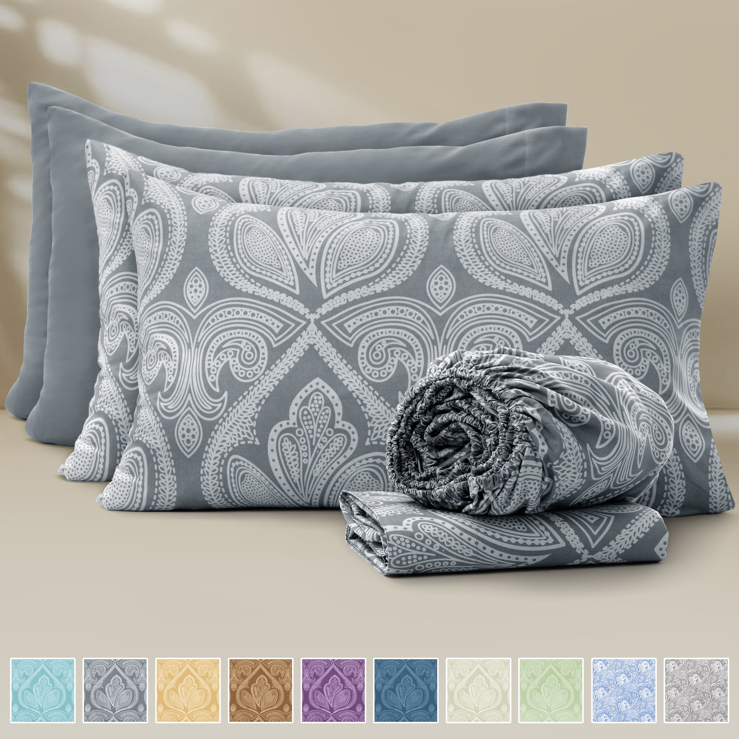 Lux Decor Collection High Quality Queen Bed Sheet - 6 Piece, Deep ...