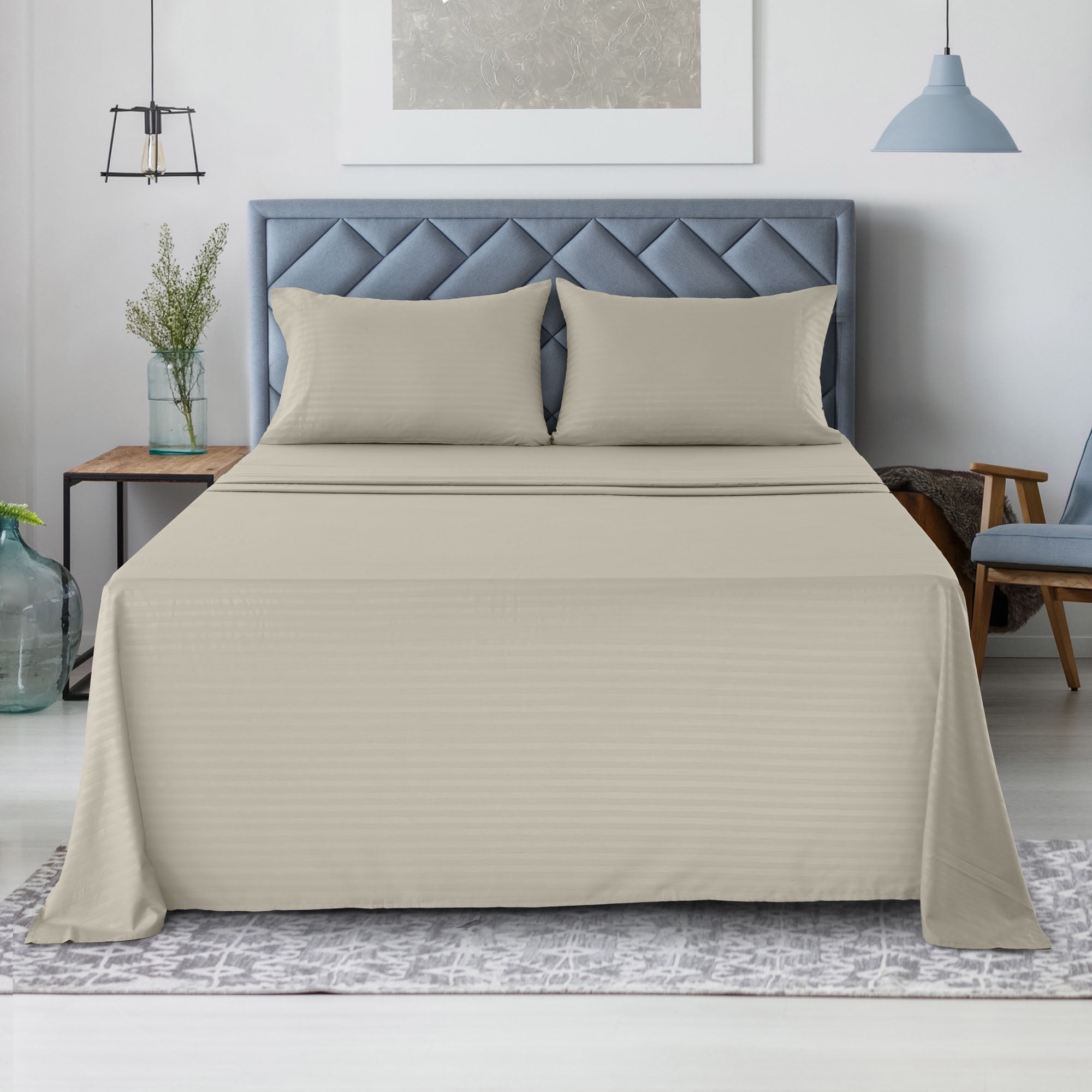 Lux Decor Collection Queen Size Soft Bed Sheet Set, 4 Piece Luxury ...