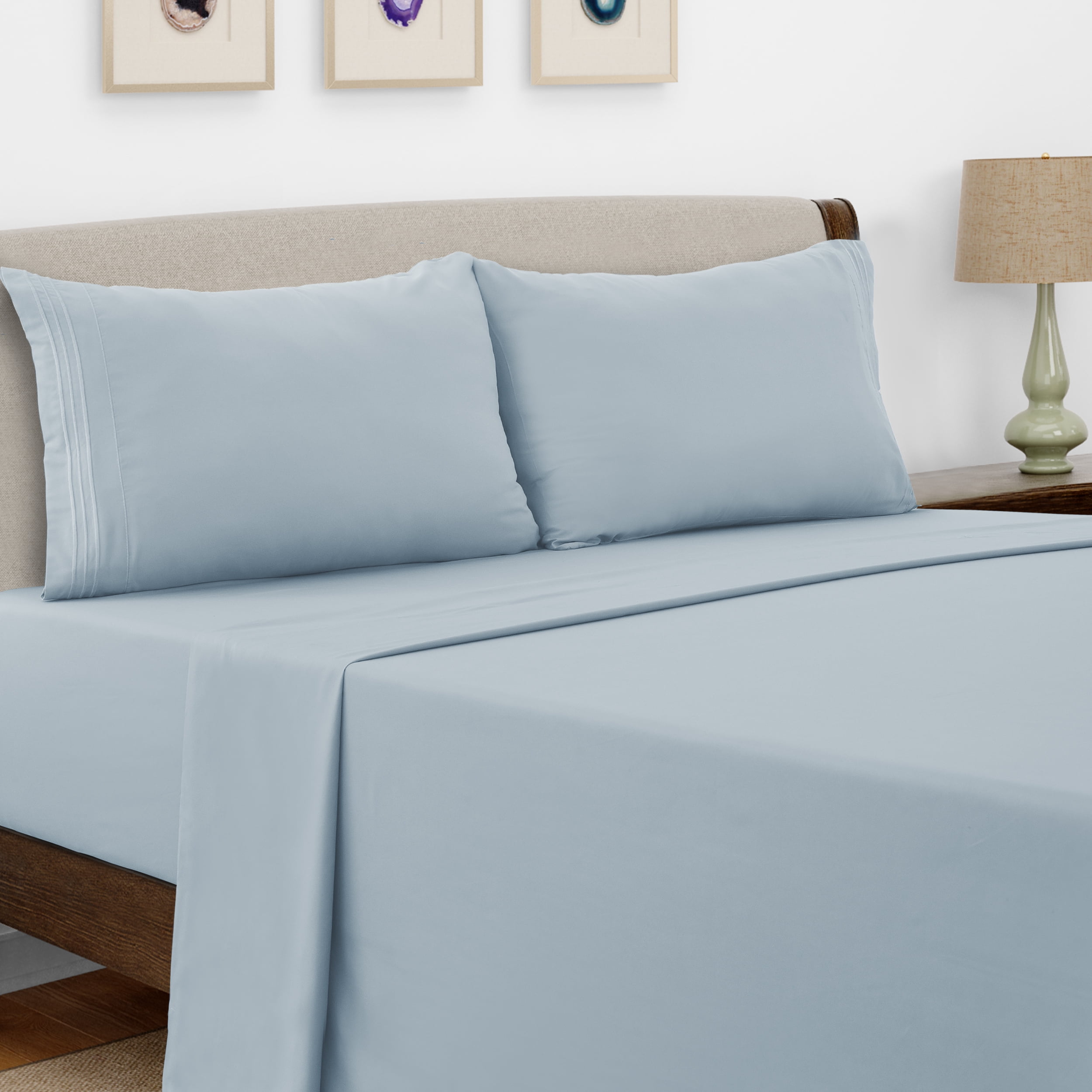 Lux Decor Collection Queen Size Sheets Set Brushed Microfiber High GSM ...