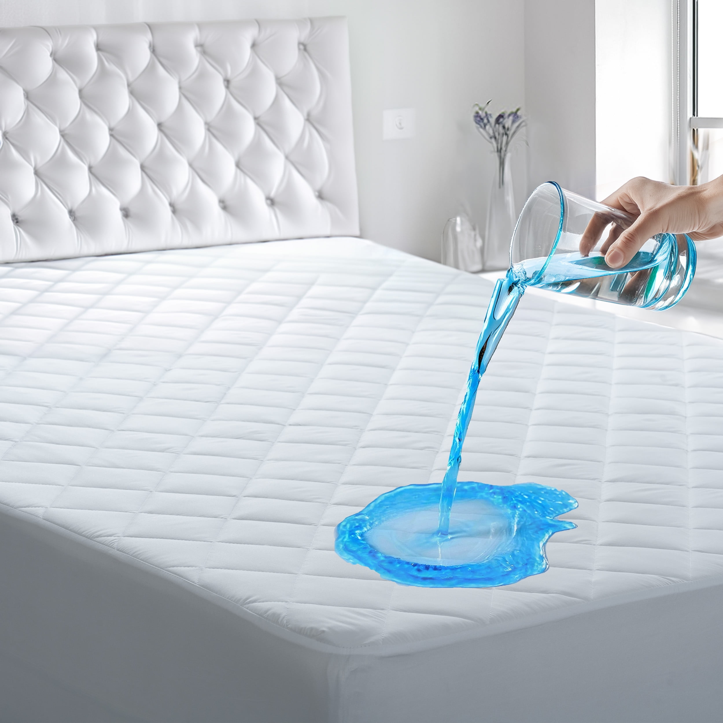 Lux Decor Collection Twin Size Quilted Fitted Mattress Pad - Deep ...