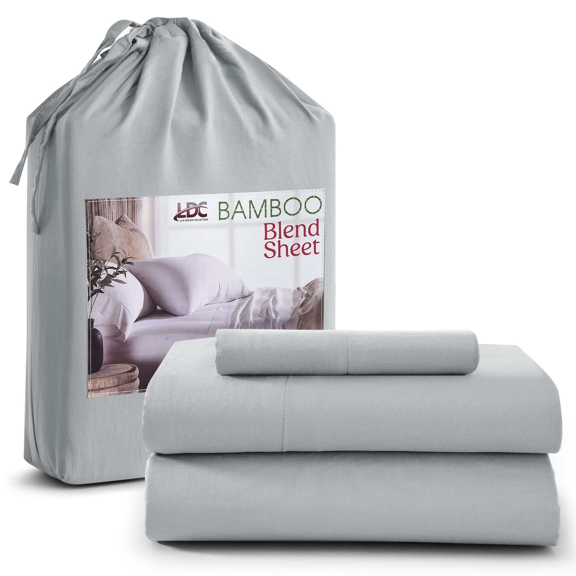 LDC Lux Decor Collection Rayon from Bamboo Twin Bed Sheets Set, 3-Piece ...