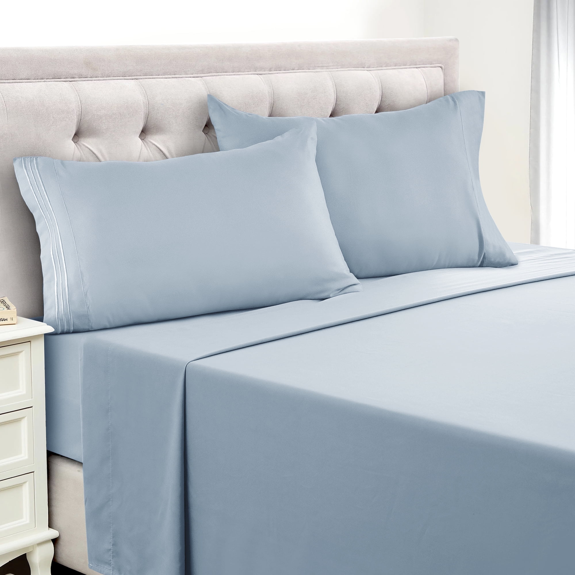 Lux Decor Collection Twin Bed Sheets Set 4 Piece - 16 Inch Deep Pocket ...