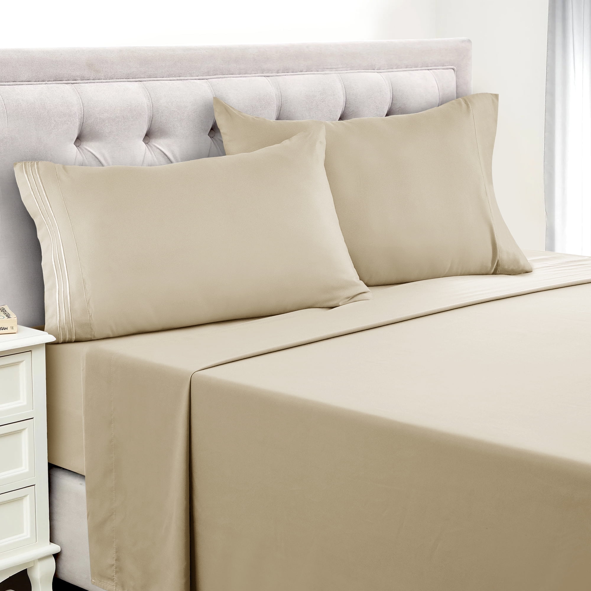 Lux Decor Collection Twin Bed Sheets Set 4 Piece - 16 Inch Deep Pocket ...