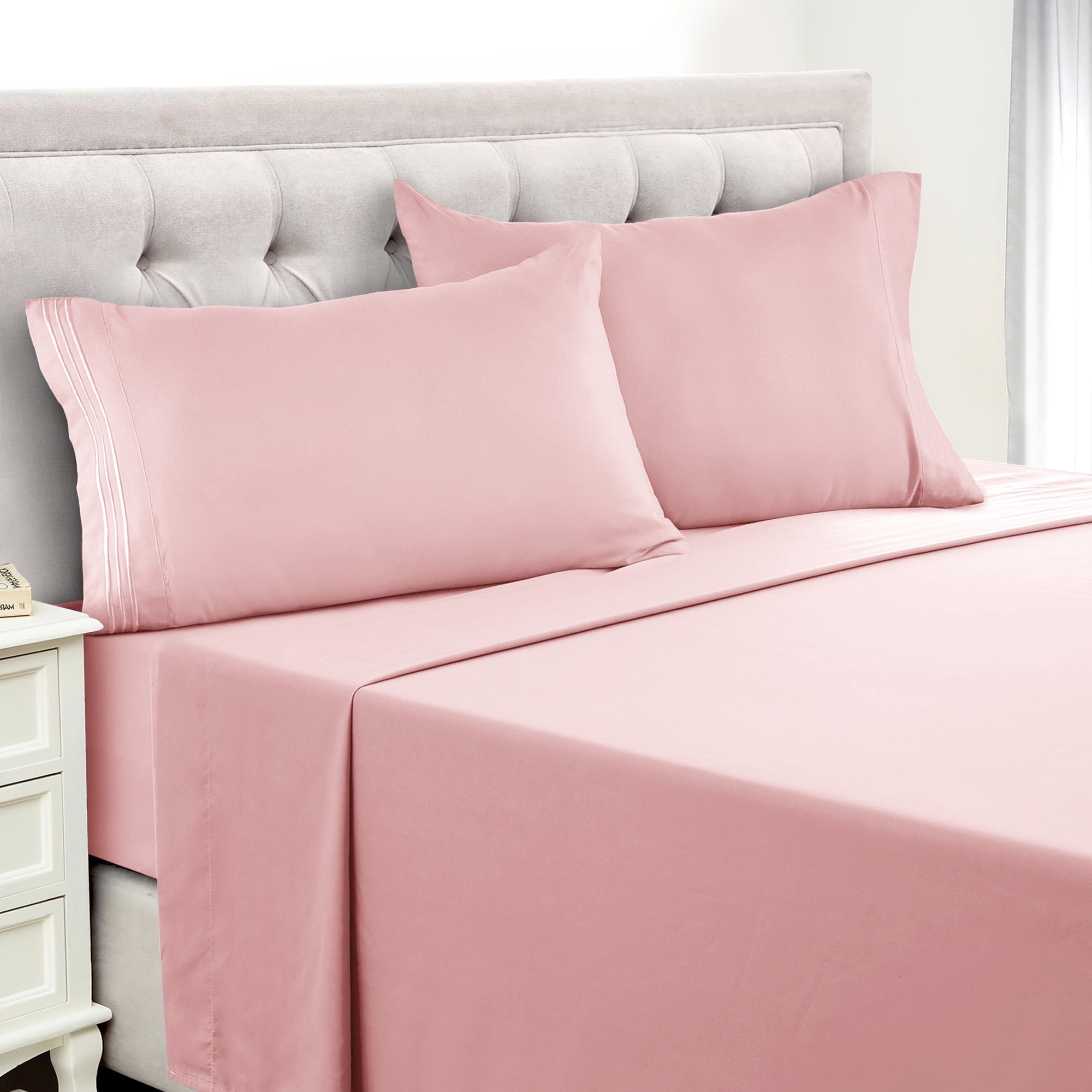 Lux Decor Collection Twin XL Size 4 Piece Sheets Set - Microfiber Deep ...
