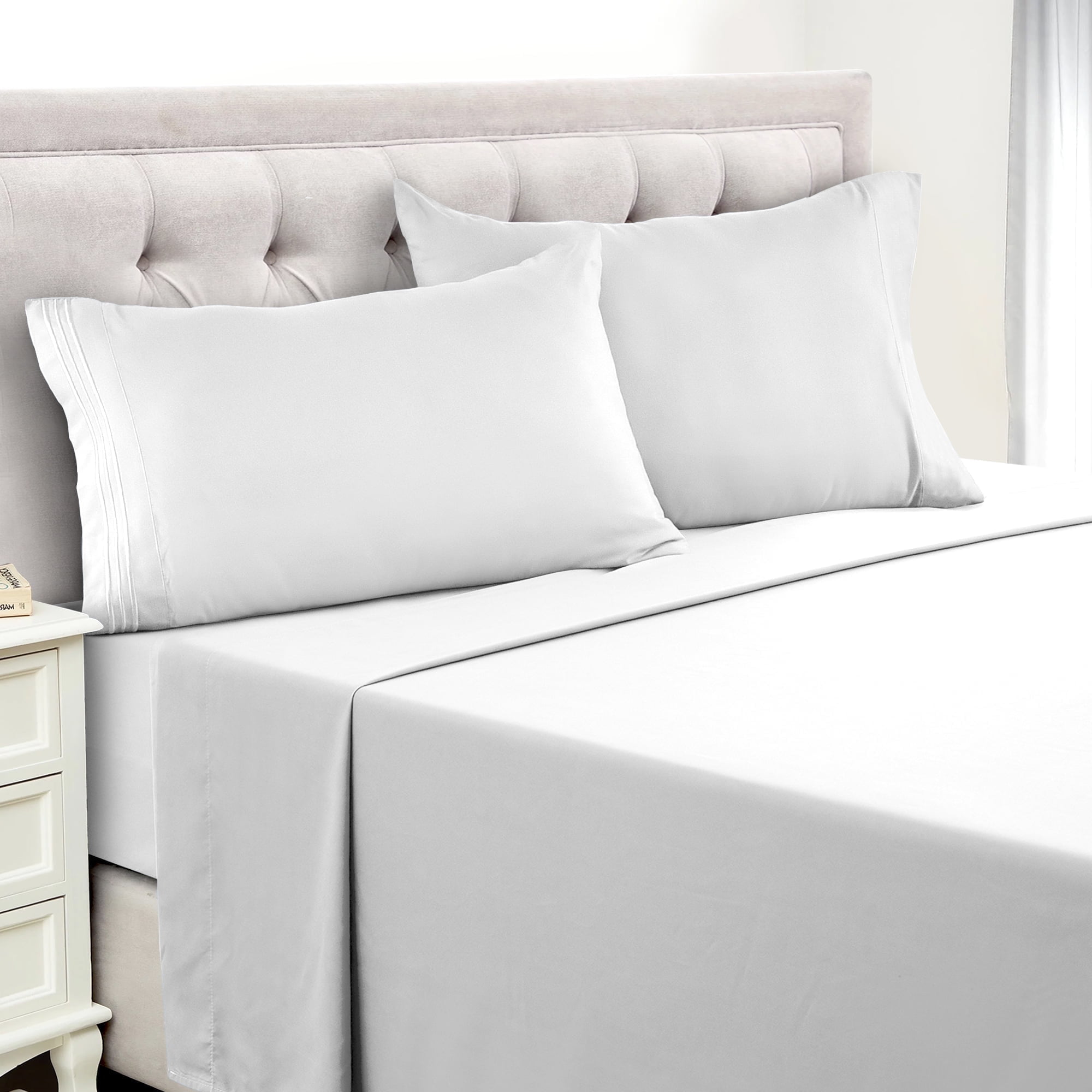 LDC Lux Decor Collection Twin XL Microfiber Sheets Set, Deep Pocket ...