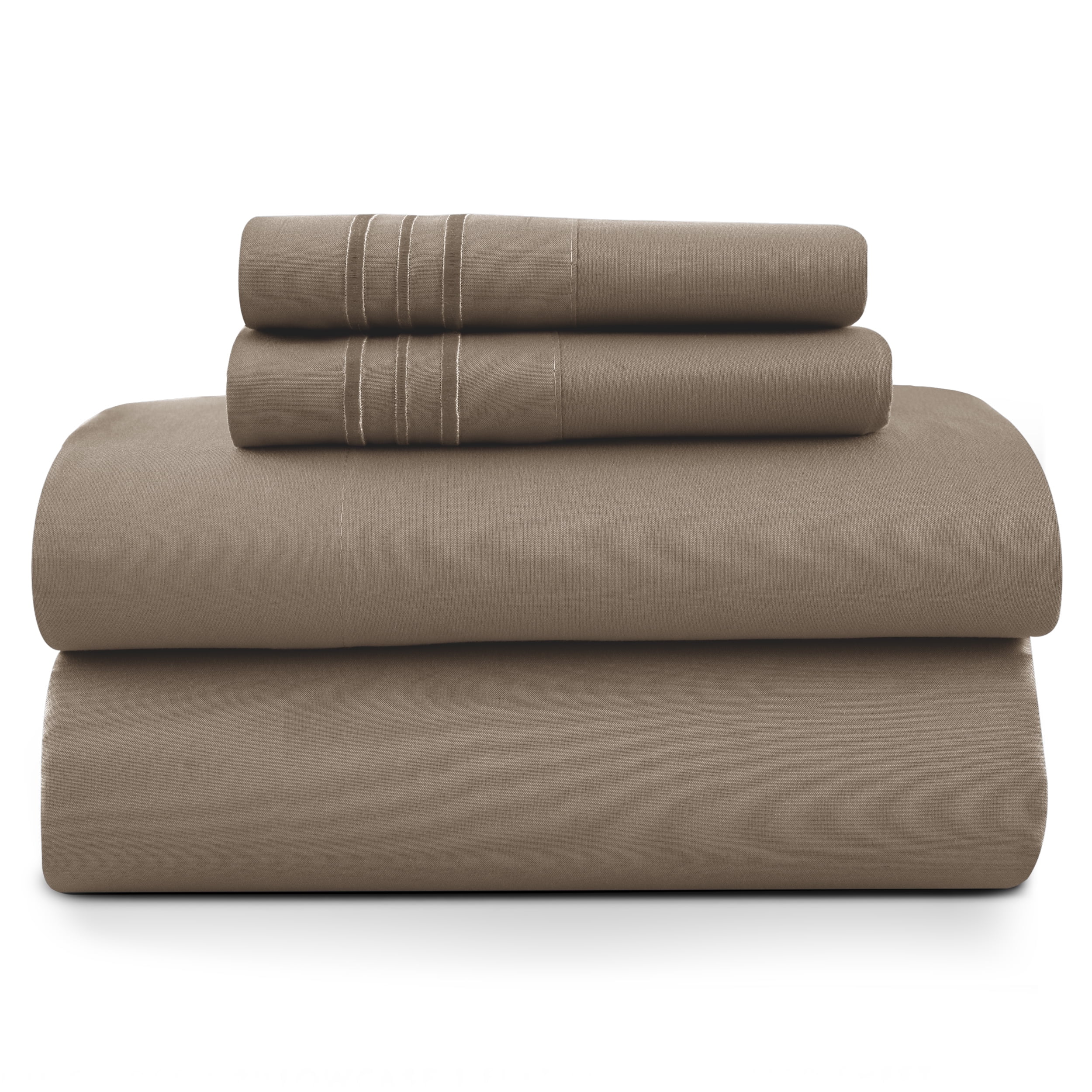 Lux Decor Full Size Sheet Set, 4-Piece Plain Soft Microfiber – Deep ...