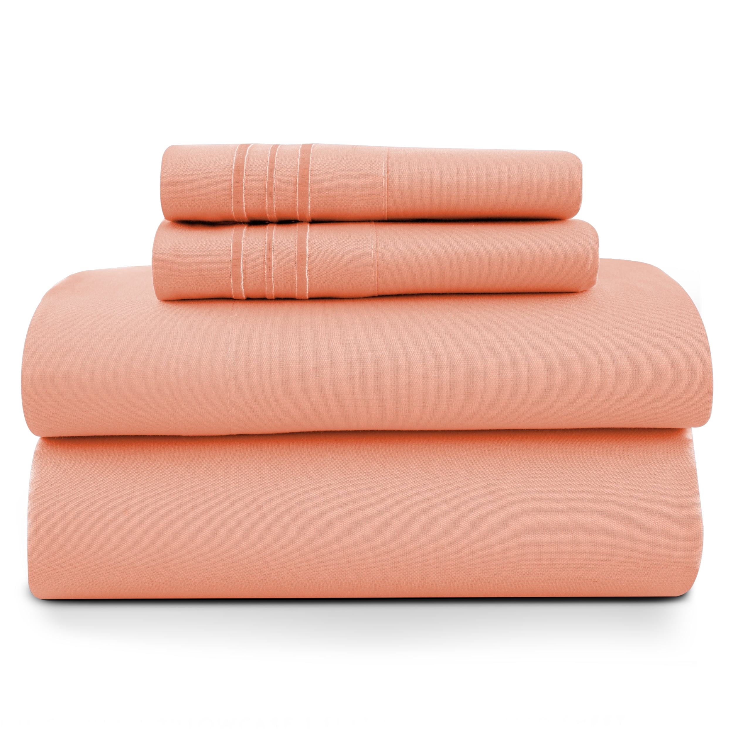 Lux Decor Full Size Sheet Set, 4-Piece Plain Soft Microfiber – Deep ...