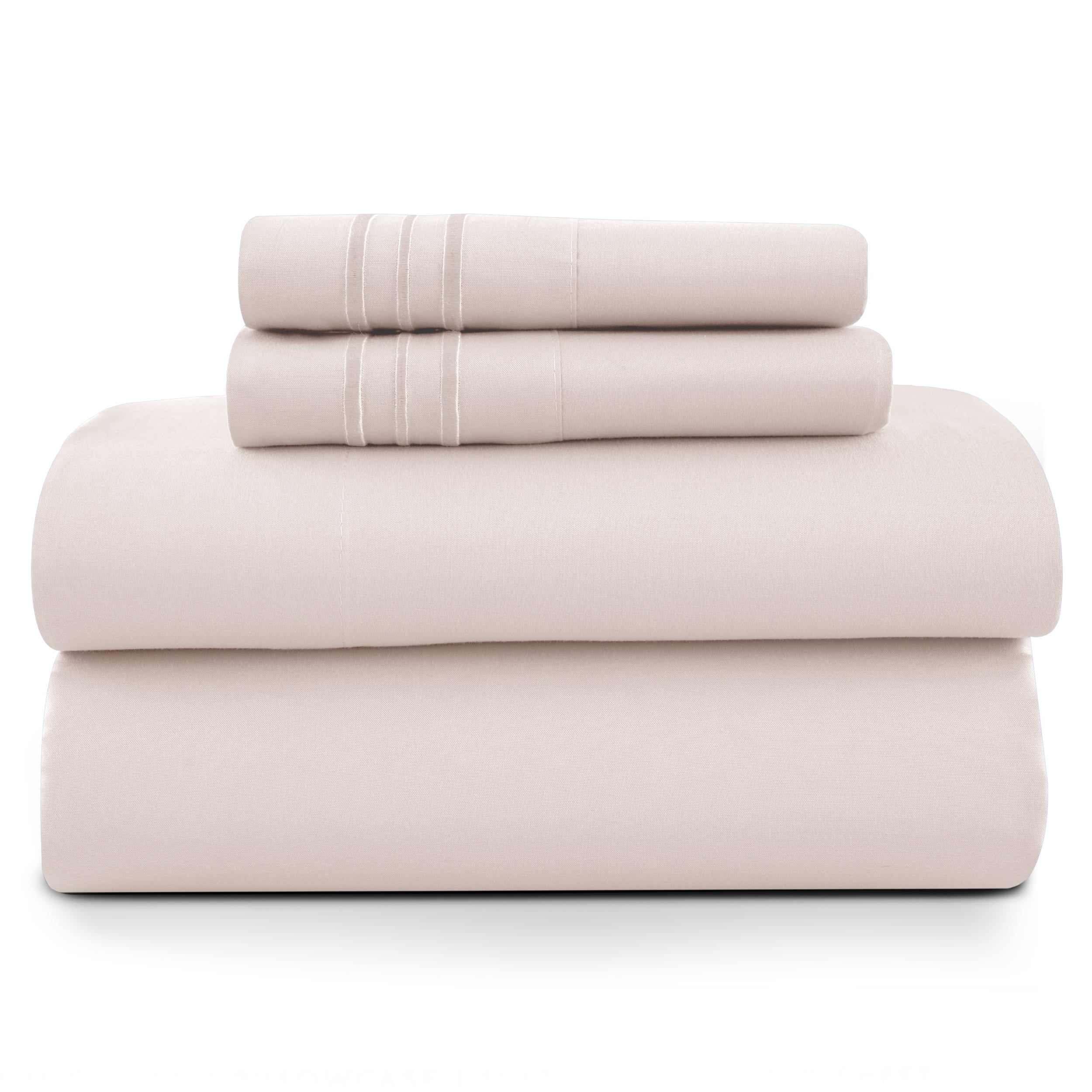 Lux Decor King Size Sheet Set, 4-Piece Plain Soft Microfiber – Deep ...