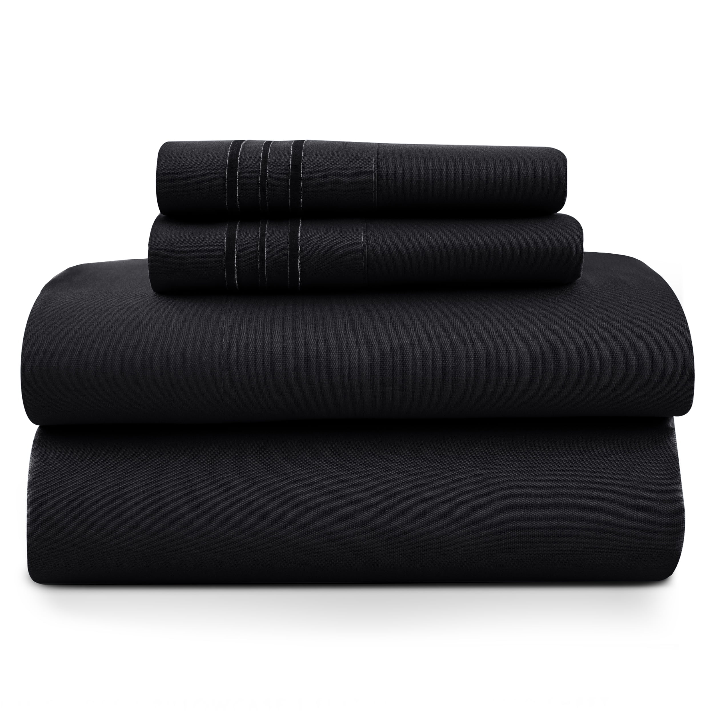 Lux Decor King Size Sheet Set, 4-Piece Plain Soft Microfiber – Deep ...