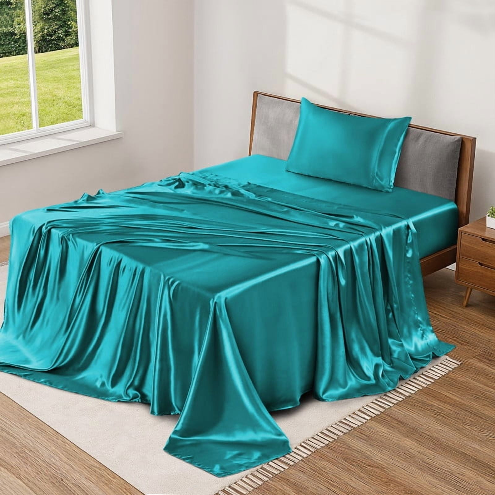 Lux Decor Luxury Twin Size Sheets Set - Satin 3 Piece Cooling Bed Sheet ...