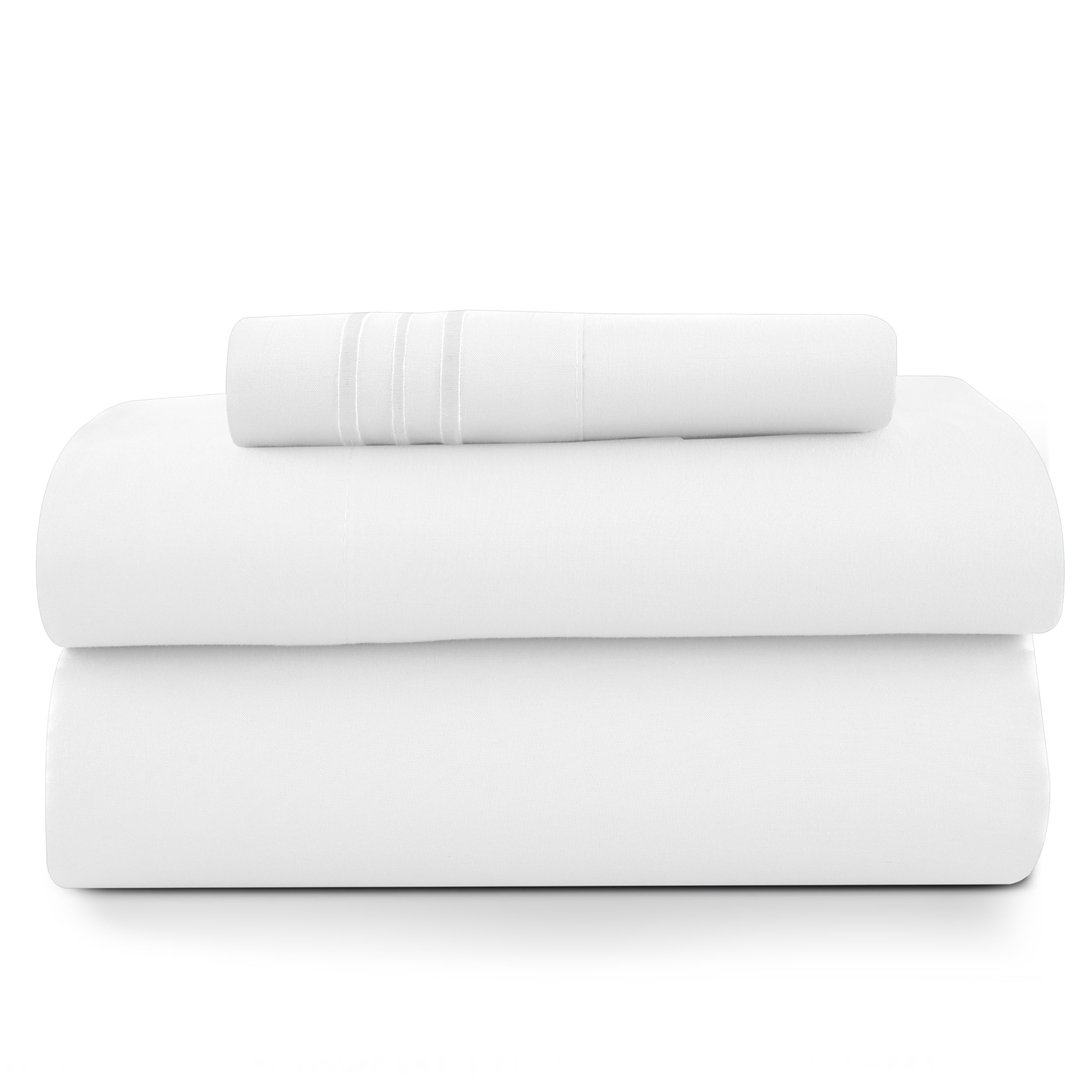 Lux Decor Twin-XL Bed Sheet Set, 3-Piece Plain Soft Microfiber – Deep ...