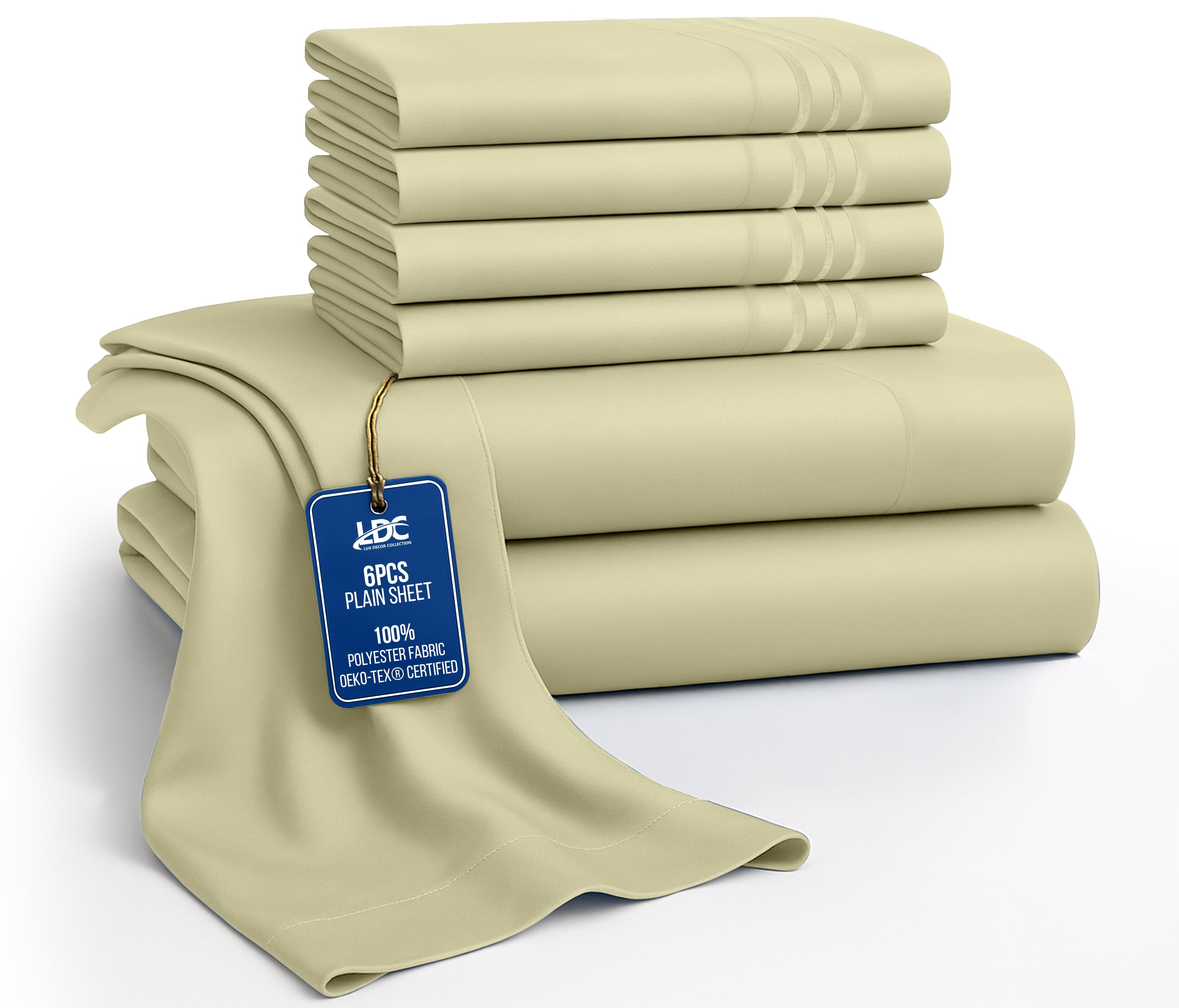 Lux Decor Cal King Bed Sheets - 6 Piece Ultra-Soft Microfiber Sheets ...