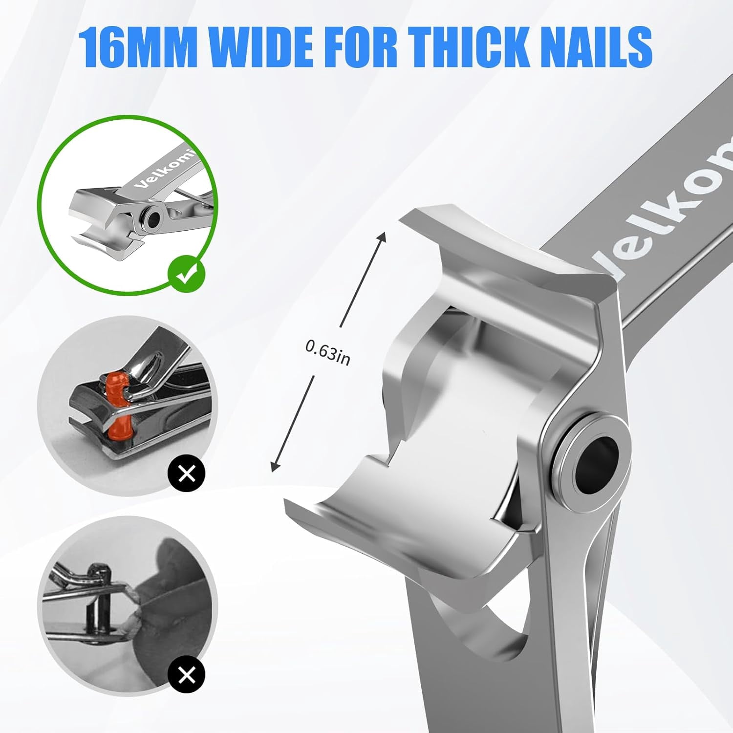 Lux German Grip Nail Clippers, Wide Jaw Opening Ultra-Sharp & Durable ...