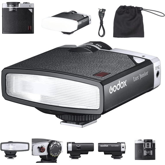 Lux Junior Retro Camera Flash with Diffuser, Speedlite GN12 6000K±200K ...