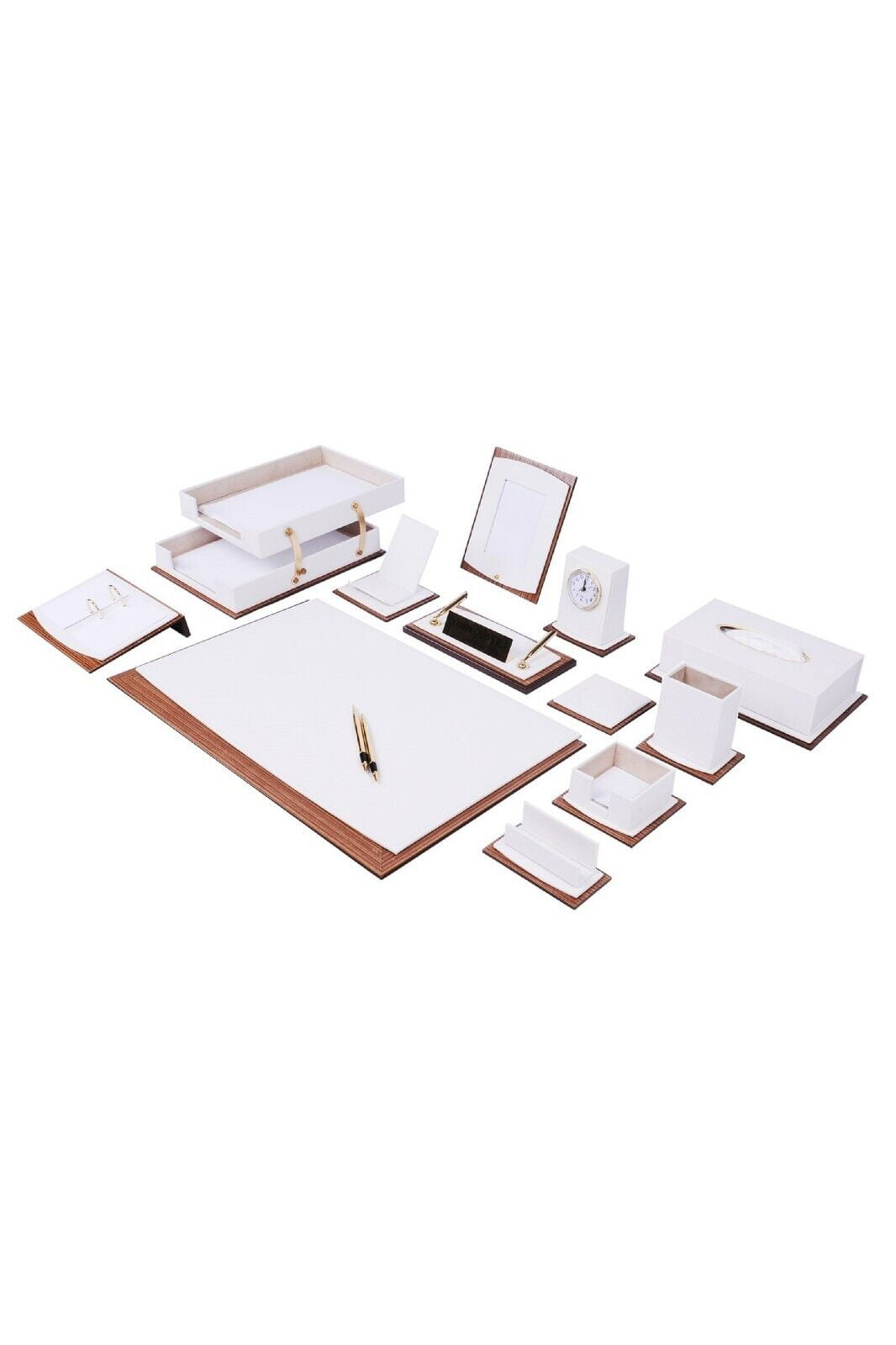 Lux Leather Desk Accessories - Leather Desk Organizer -Desk Organizer ...
