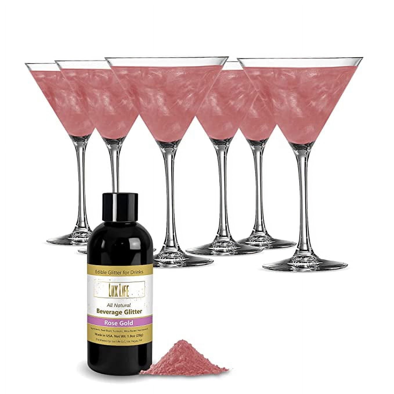 Rose Gold 28g Edible Glitter for Cocktails & Baking - Safe for Drinks ...