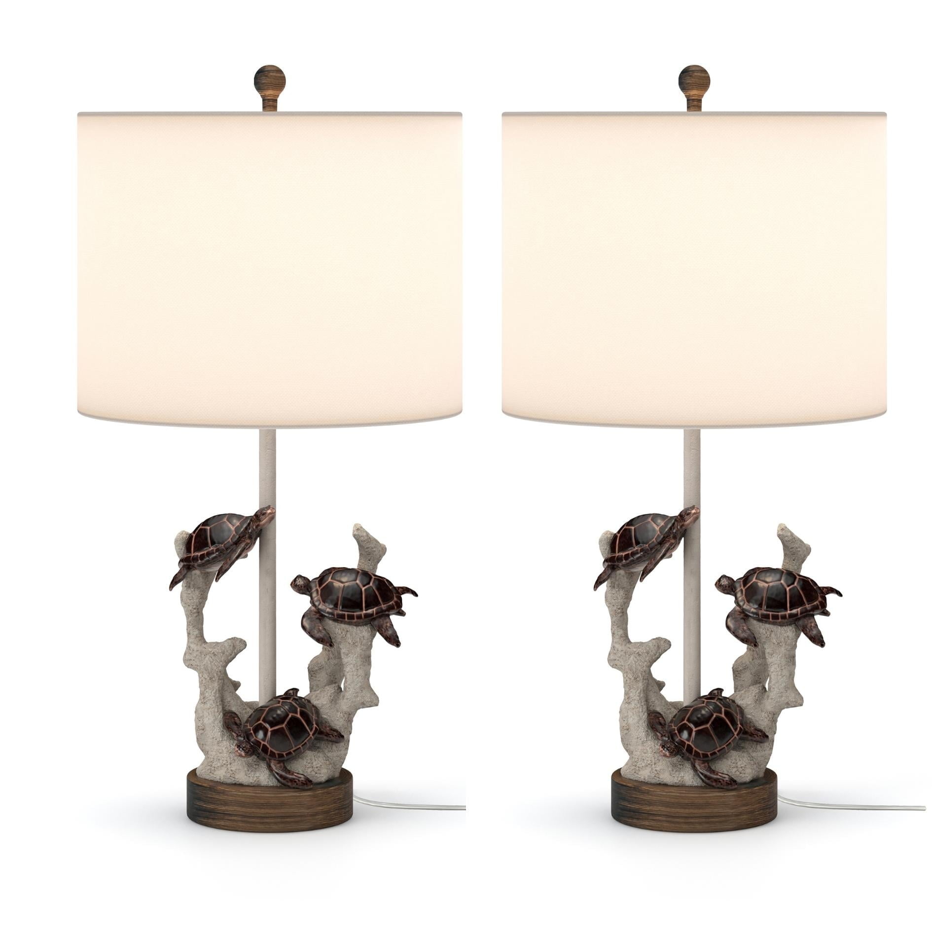Lux Lighting 27'' Turtles Coastal Seaside Table Lamps (Set of 2) 3-Way ...