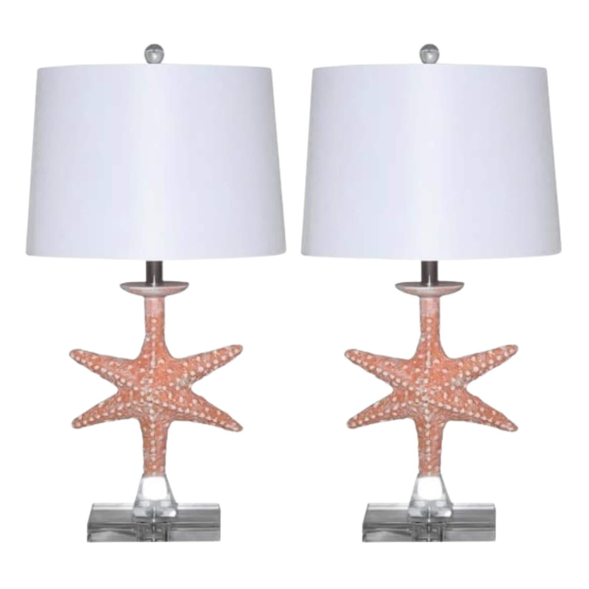 Lux Lighting Aloha Starfish Seaside Coastal Table Lamps (Set of 2) 3 ...