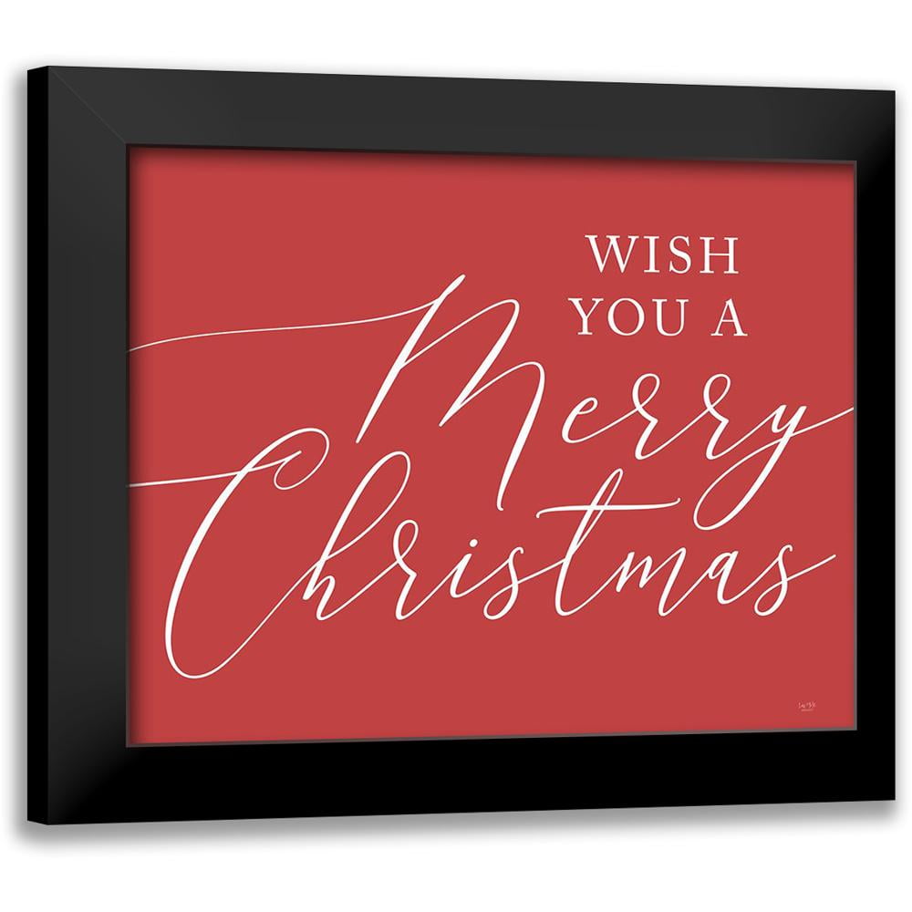 Lux + Me Designs 14x12 Black Modern Framed Museum Art Print Titled - We Wish You a Merry ...