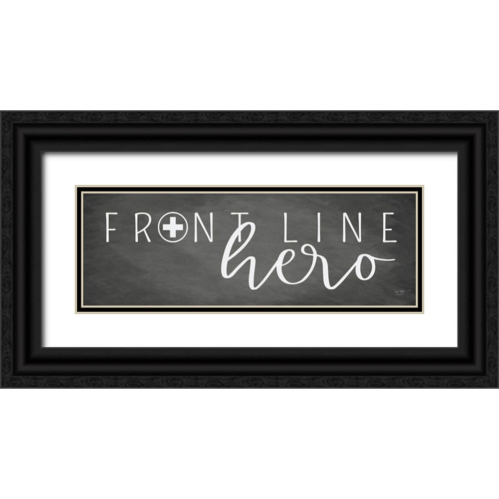 Lux + Me Designs 18x9 Black Ornate Wood Framed with Double Matting ...