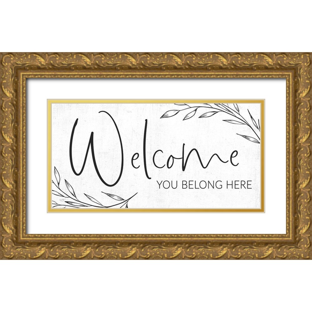 Lux + Me Designs 24x14 Gold Ornate Wood Framed with Double Matting ...