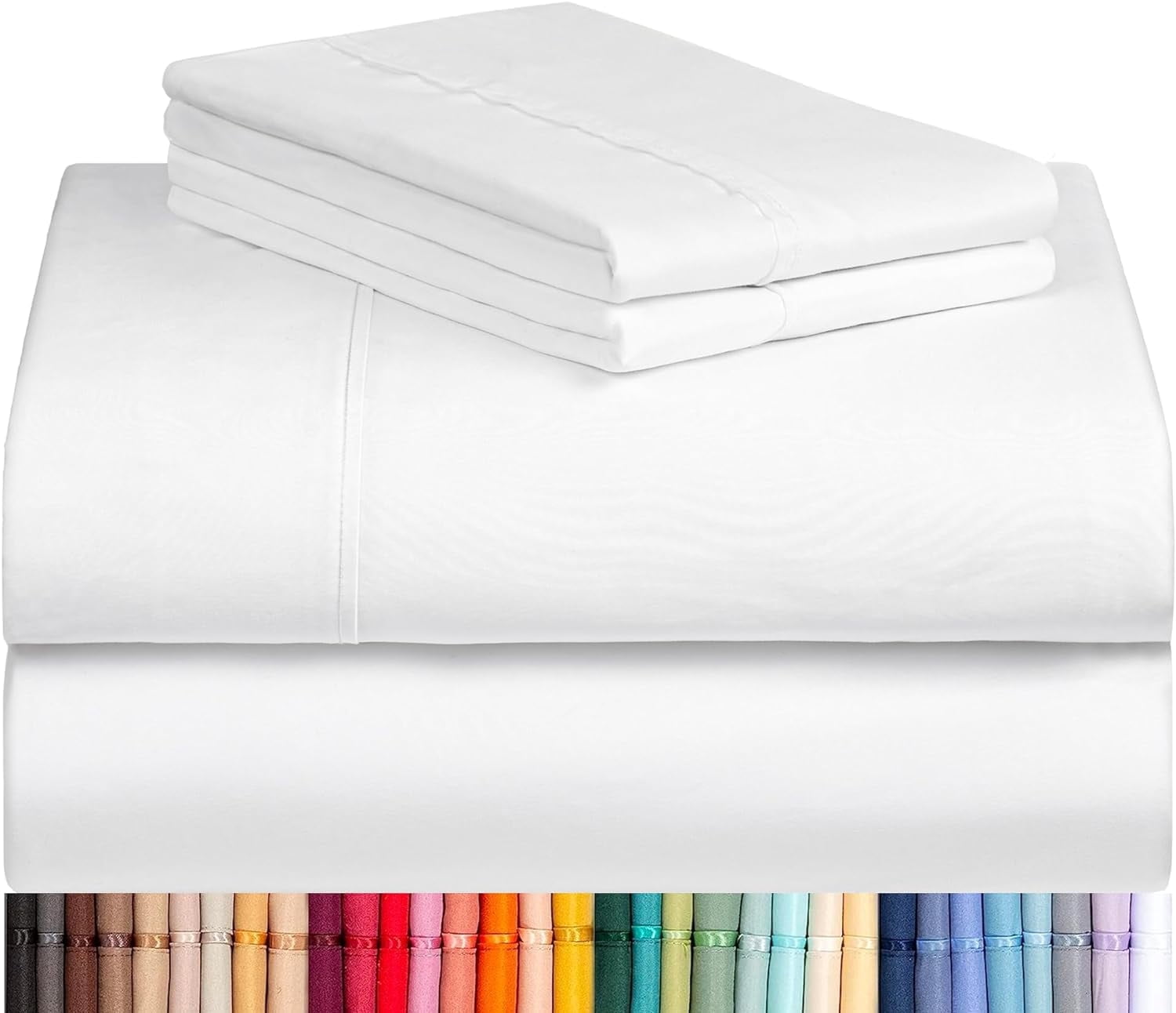 LuxClub 4PC King Sheet Set, Deep Pockets, Wrinkle-Free, Silky Soft ...