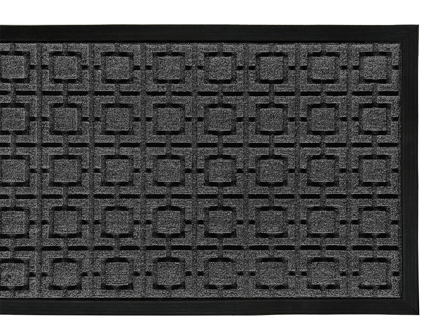 LuxUrux Durable Rubber Door Mat, Heavy Duty Doormat, Indoor Outdoor ...