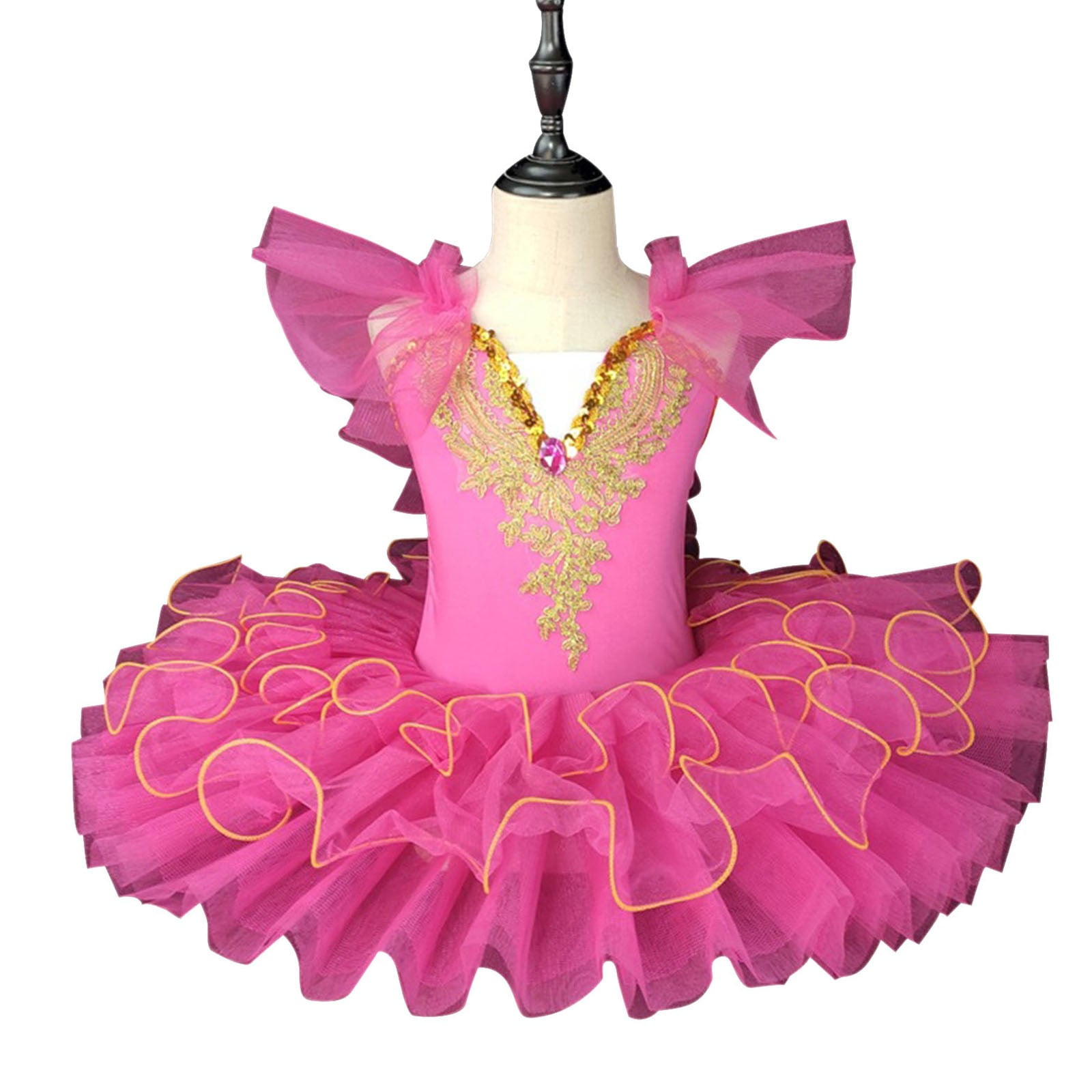 Luxalzxs Ballet Leotards for Girls with Platter Tutu Professional ...