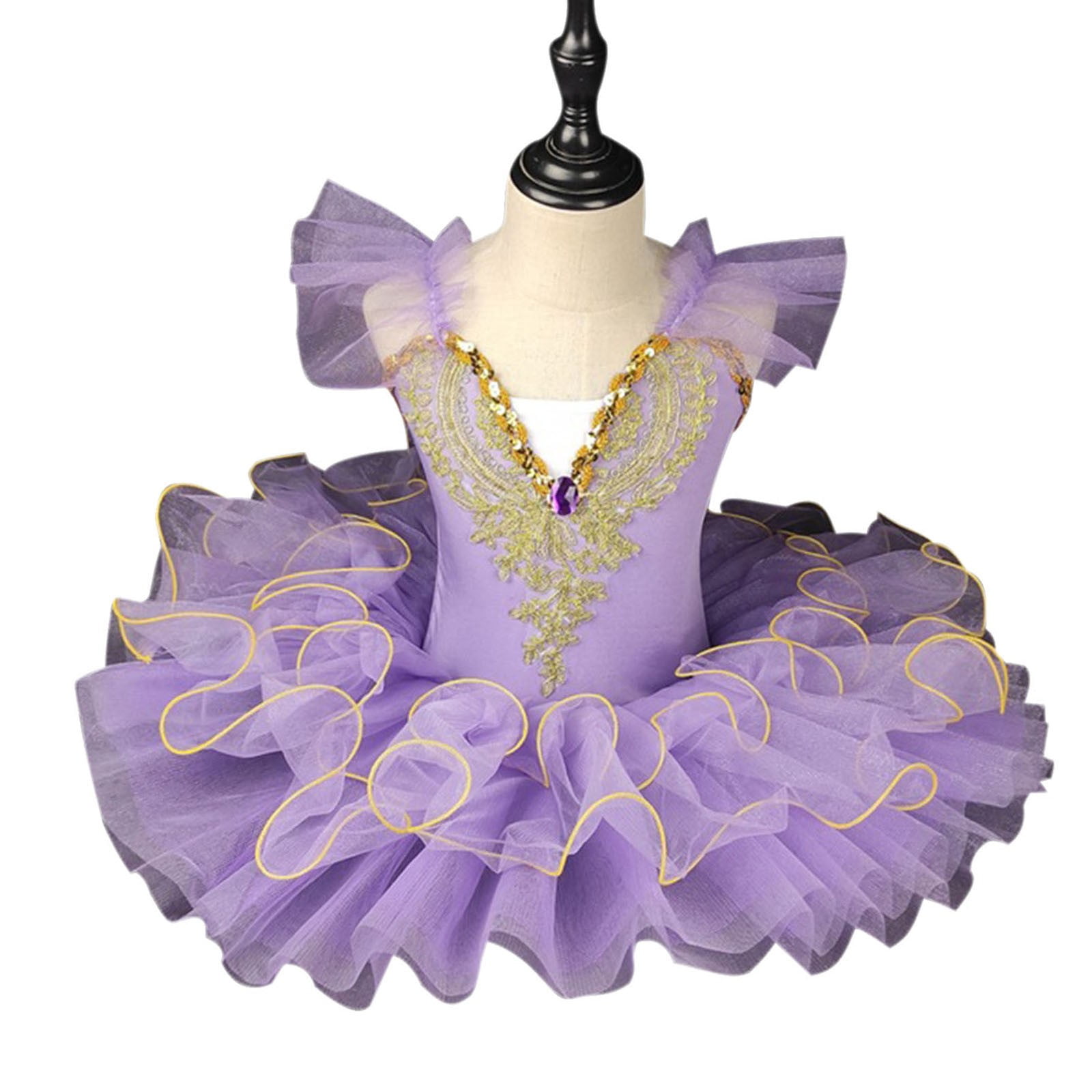 Luxalzxs Ballet Leotards for Girls with Platter Tutu Professional ...