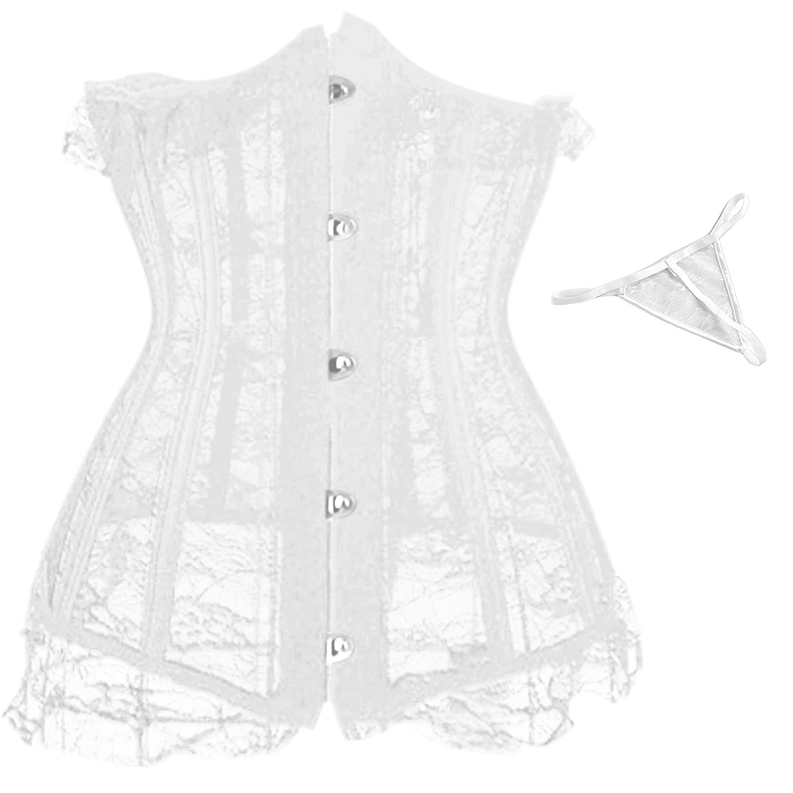 Luxalzxs Corset Lingerie for Women Tummy Control Plus Size Lace See ...