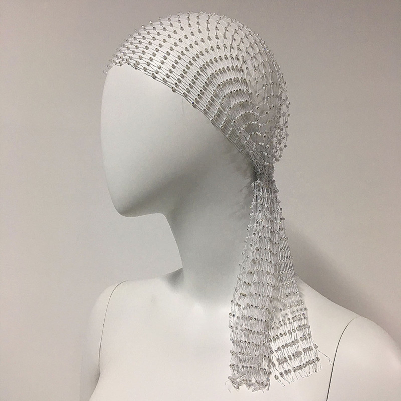 Luxalzxs Crystal Mesh Headband Wide Rhinestone Net Turban Headwrap ...