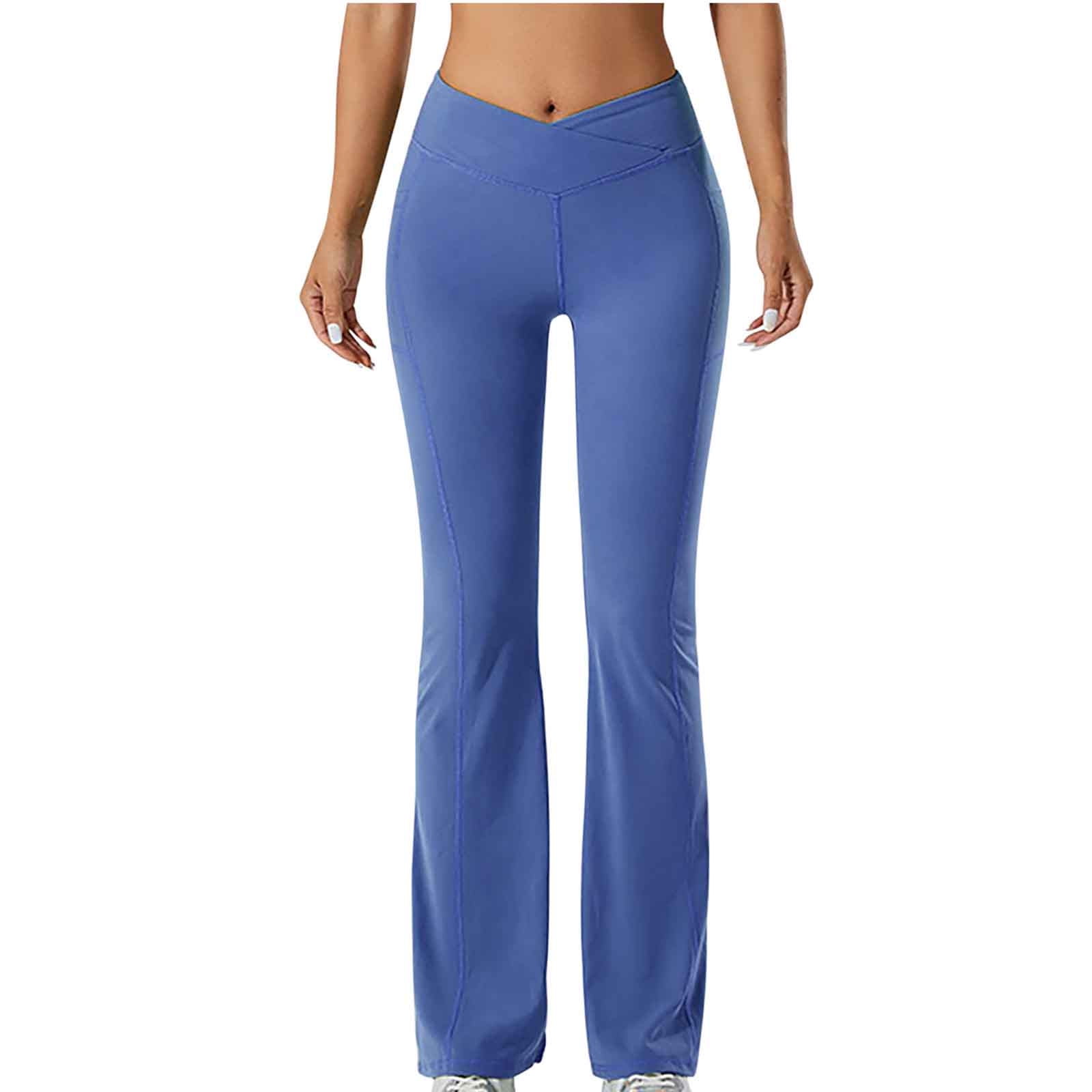 Luxalzxs Flare Leggings For Women Criss Cross Seamless High Waist Butt